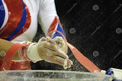 Gymnast chalk 001 stock photo. Image of jumps, leaps, hands - 1753376