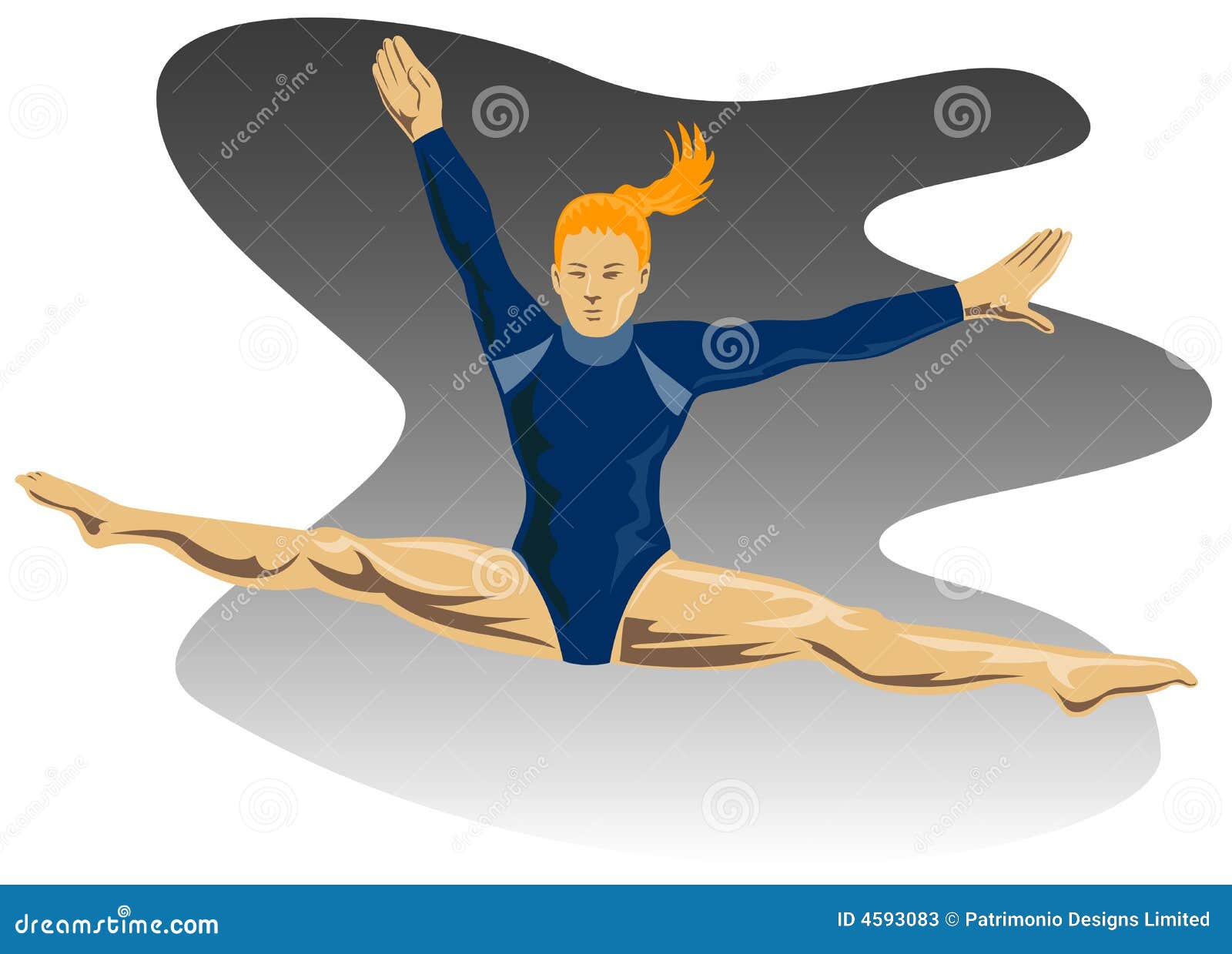 Gymnast jumping stock vector. Illustration of woman, girl - 4593083