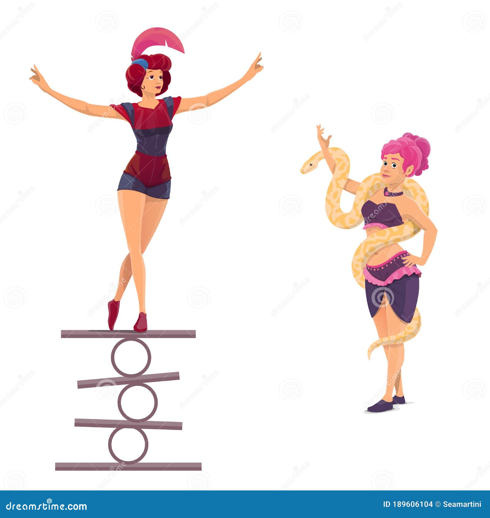 Gymnast, Tamer or Handler Circus Characters Stock Vector - Illustration ...