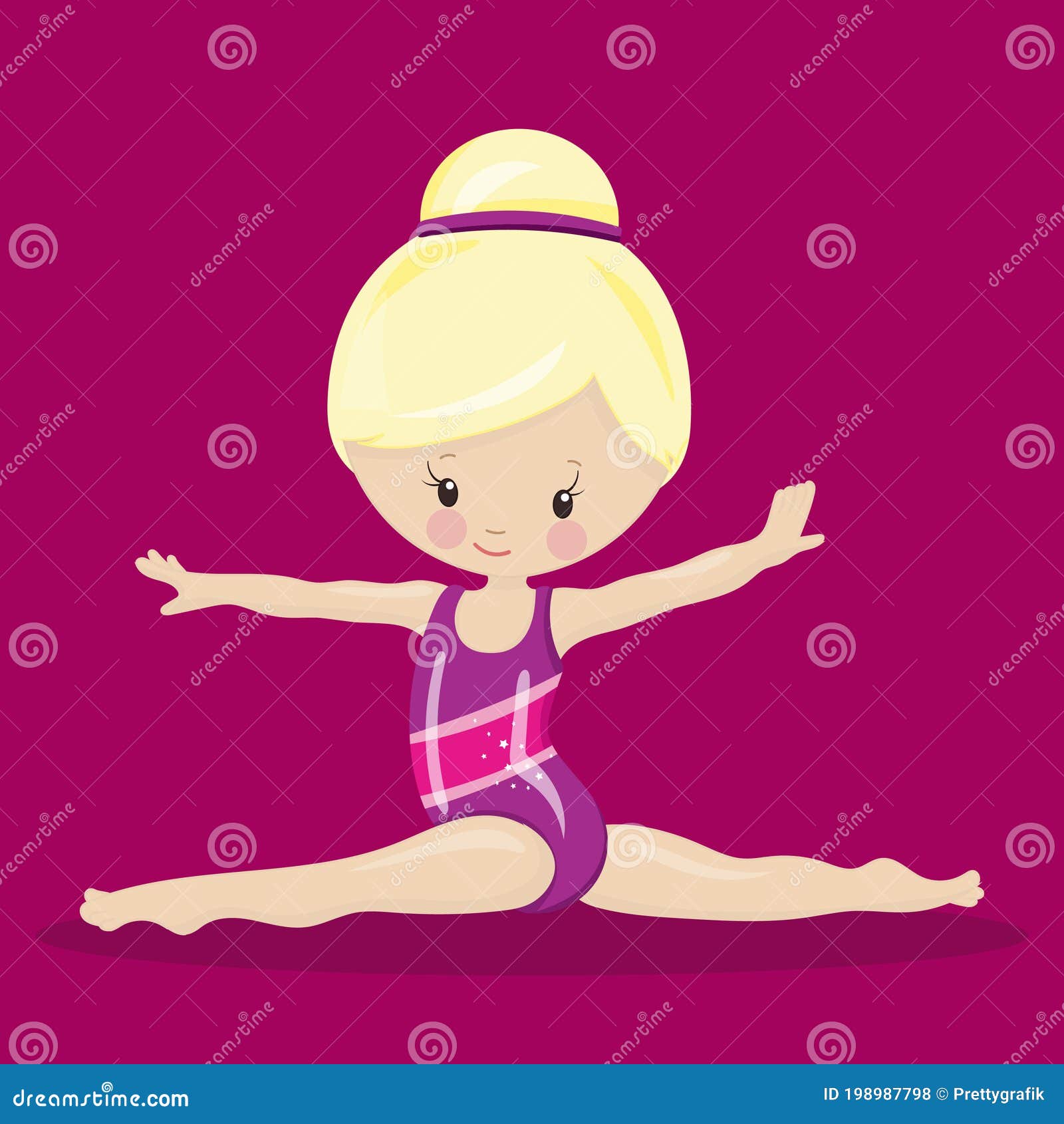 Gymnastic Girls Blond Split 10 Stock Vector - Illustration of cartoon ...