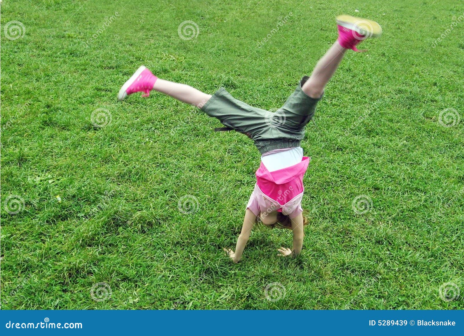 Gymnastics Girl Happy Jumping Stock Image - Image of children, girl ...