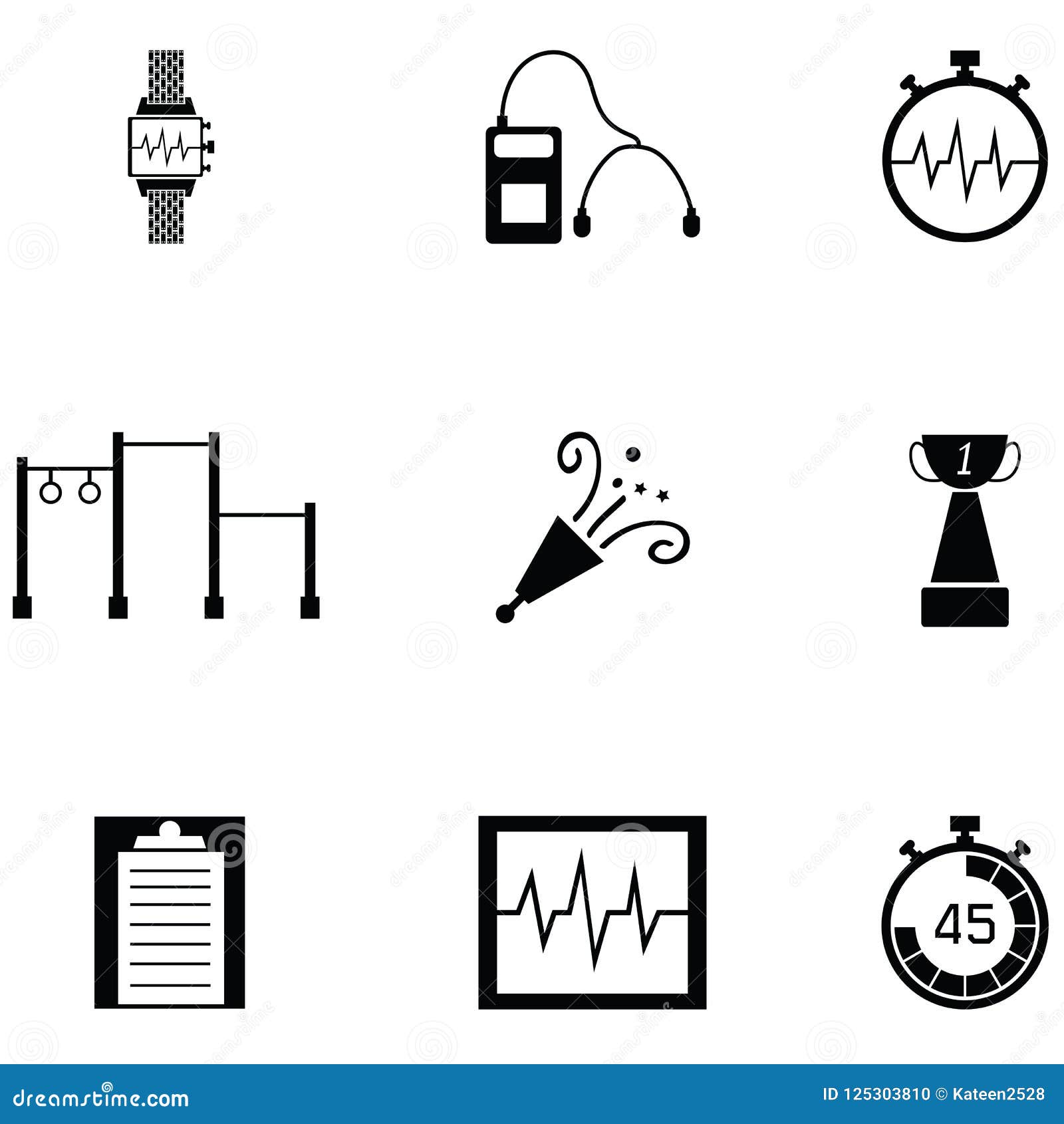 Gymnastics icon set stock vector. Illustration of gymnastics - 125303810