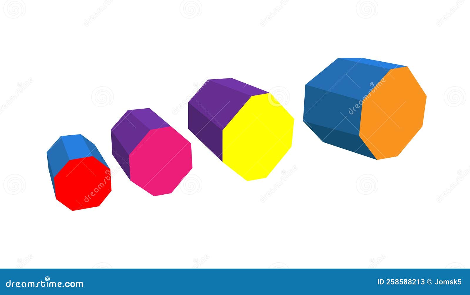 Gymnastics Octagonal Tumblers Set Vector Illustration Stock Vector ...