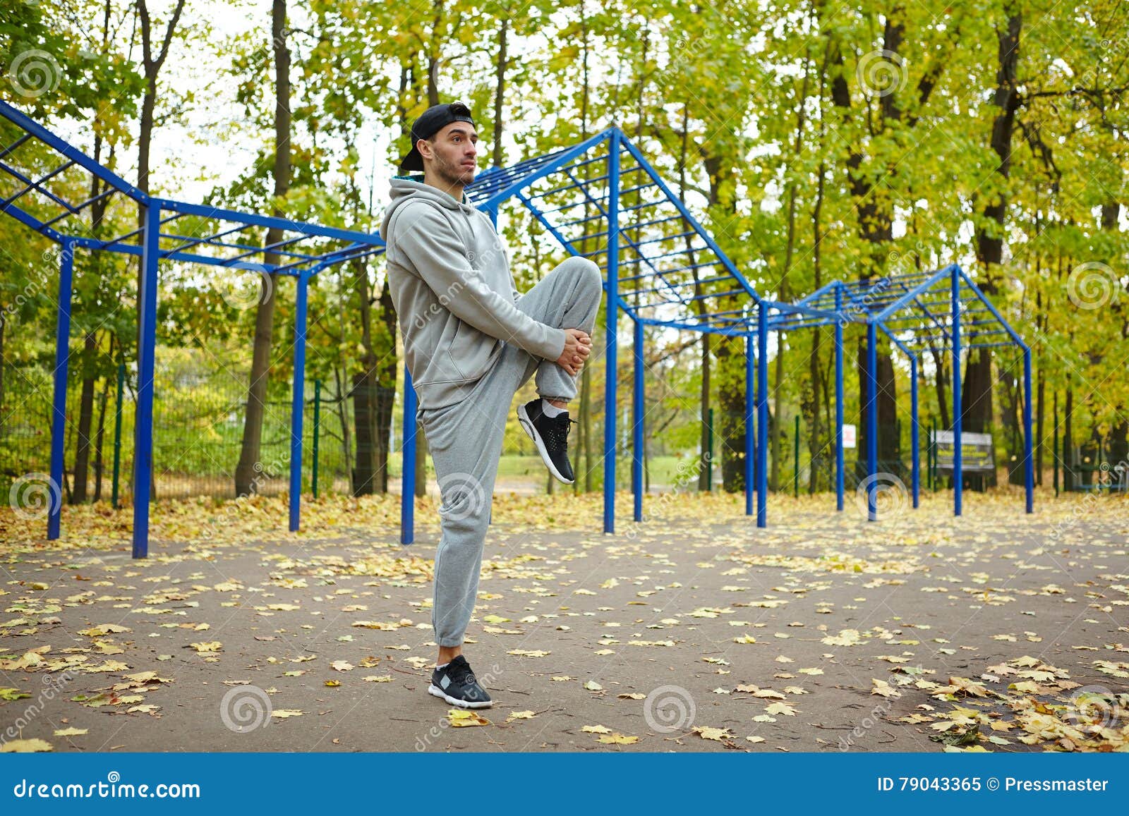 Gymnastics in park stock image. Image of fitness, autumn - 79043365