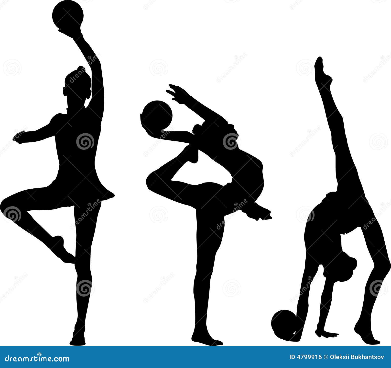 Gymnastics silhouettes stock vector. Illustration of person - 4799916