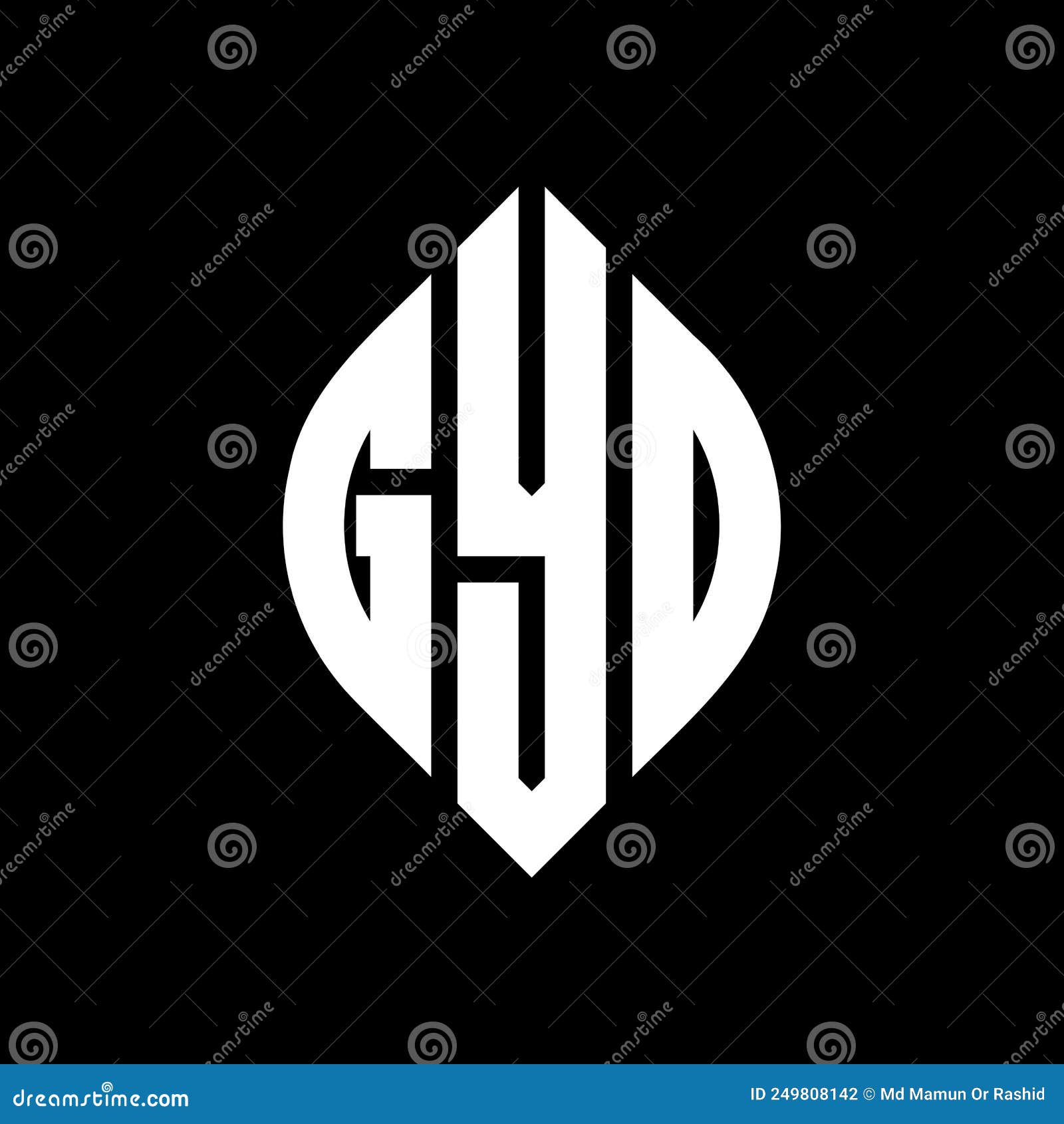 Gyo Circle Letter Logo Design With Circle And Ellipse Shape Gyo