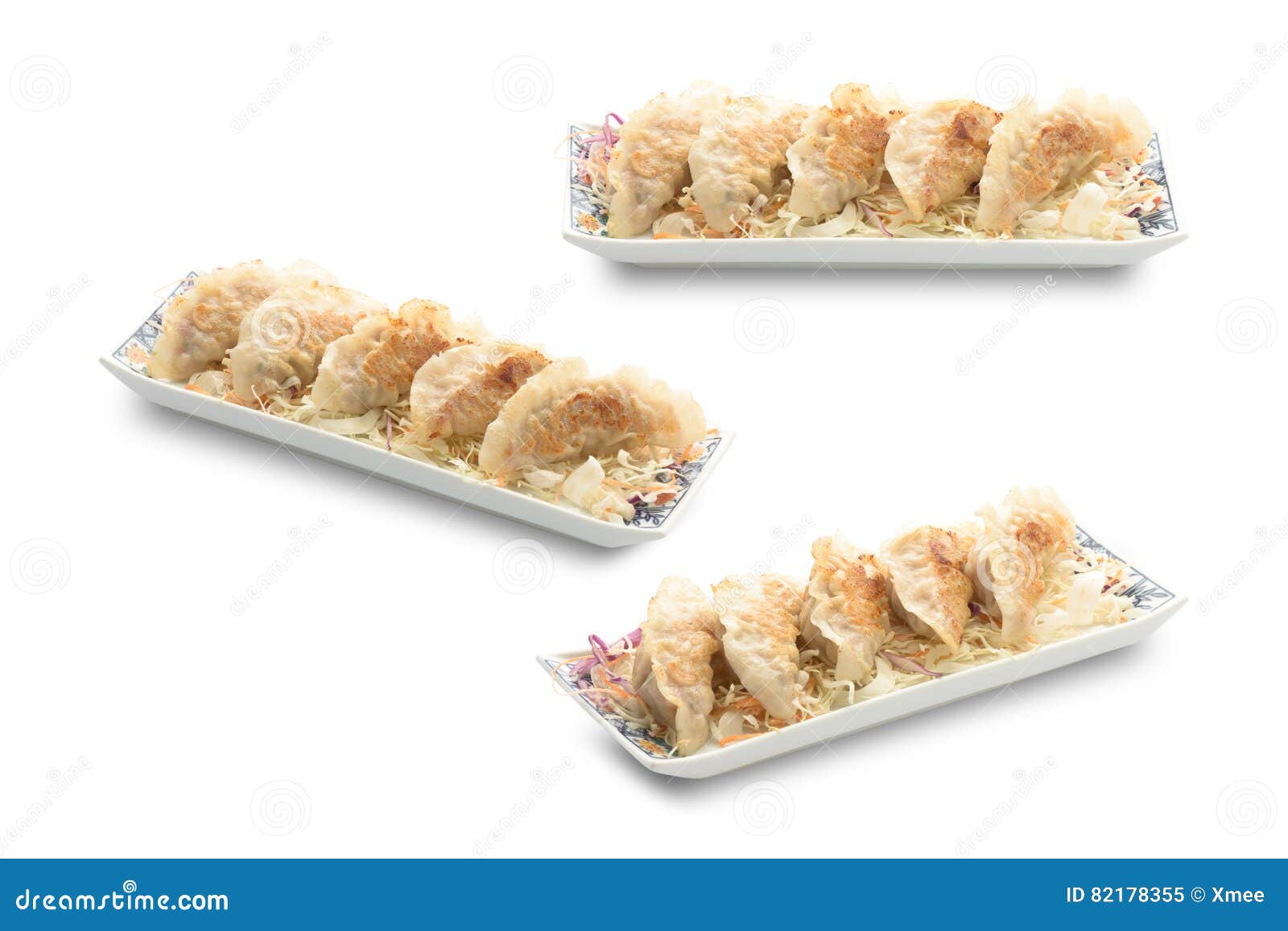 Gyoza, Fried Dumpling Isolated on White with Clipping Path. Stock Image ...