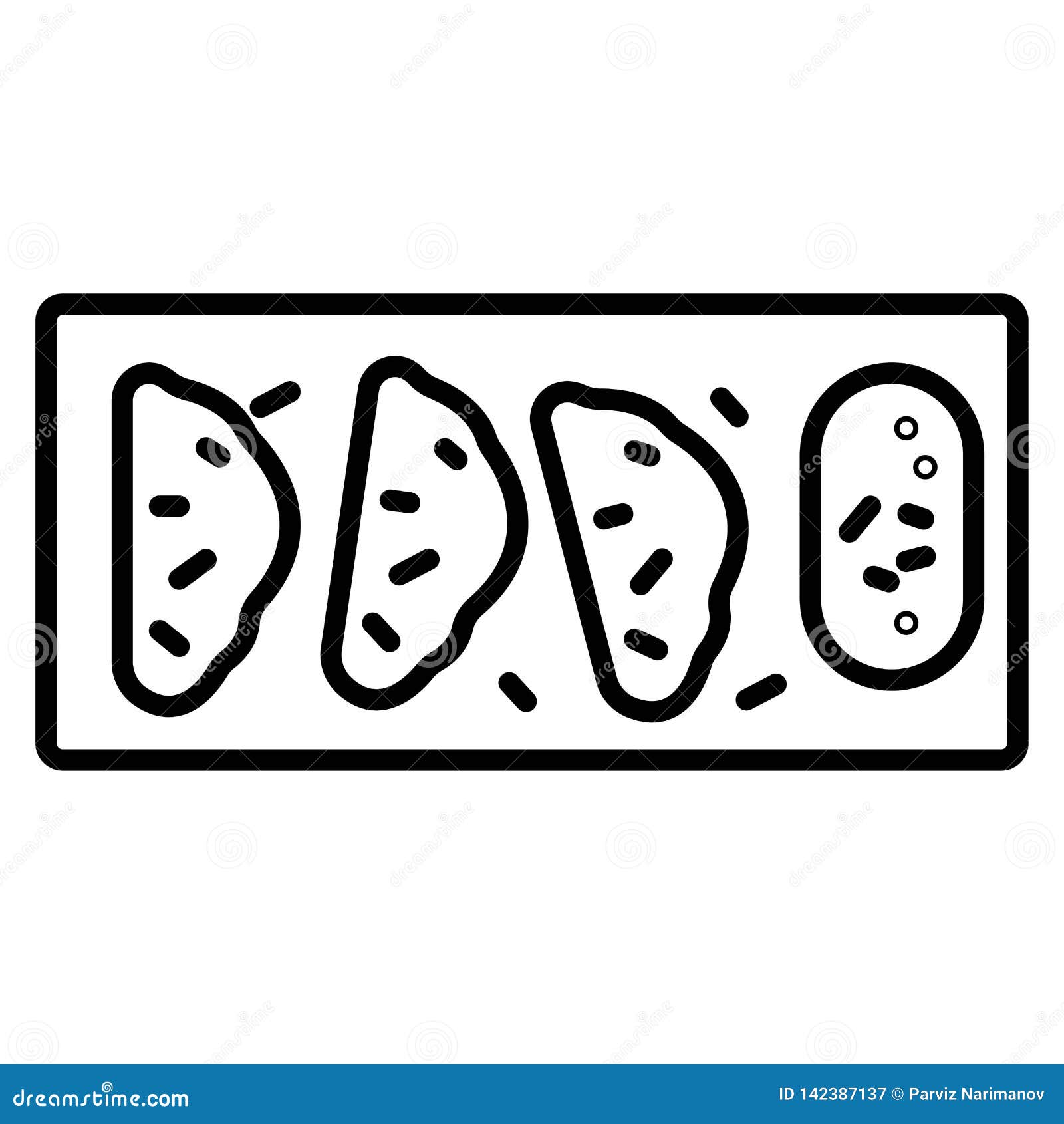 Gyoza icon vector stock illustration. Illustration of white - 142387137