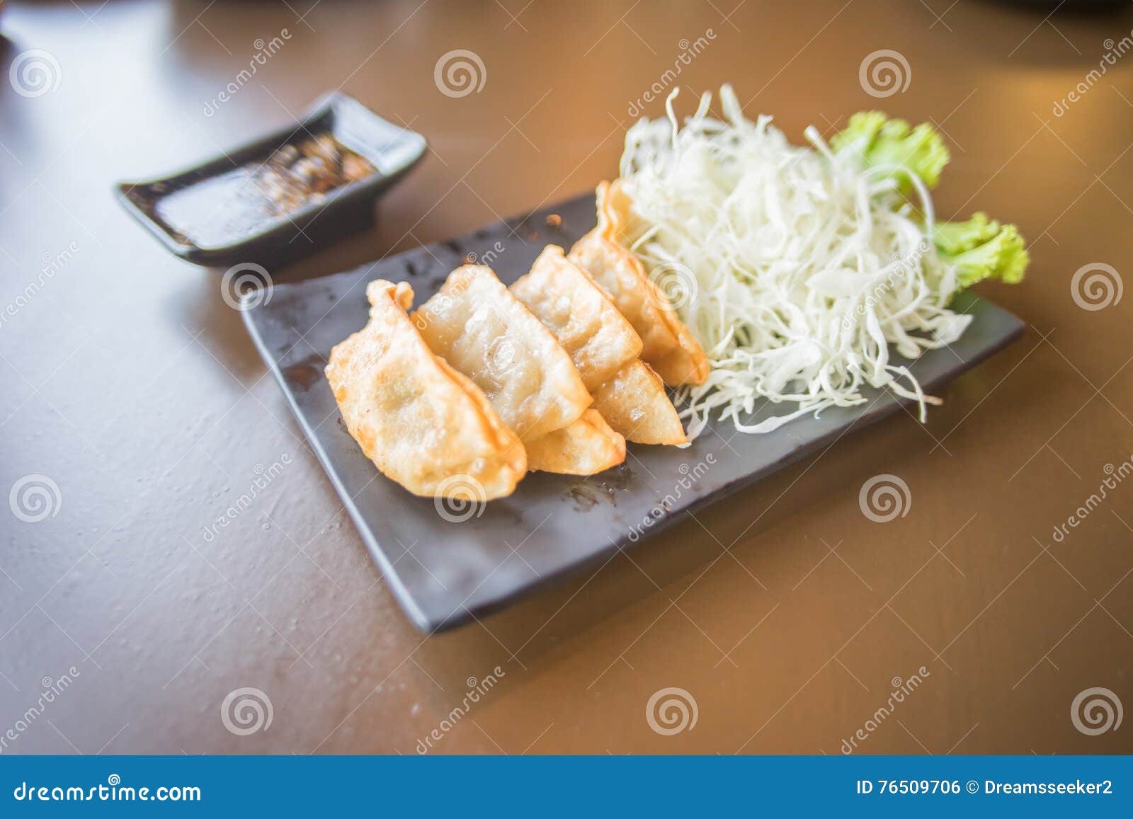 Gyoza on the plate stock photo. Image of chinese, homemade - 76509706
