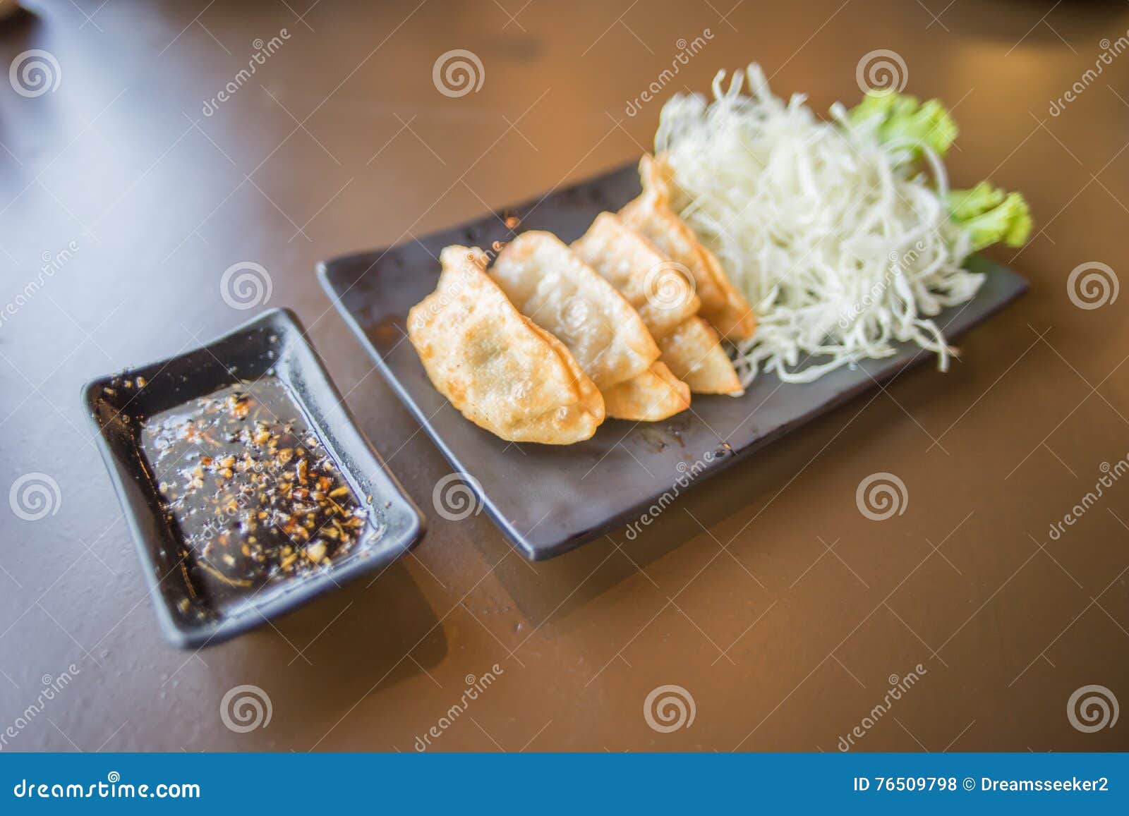 Gyoza on the plate stock photo. Image of asian, bowl - 76509798