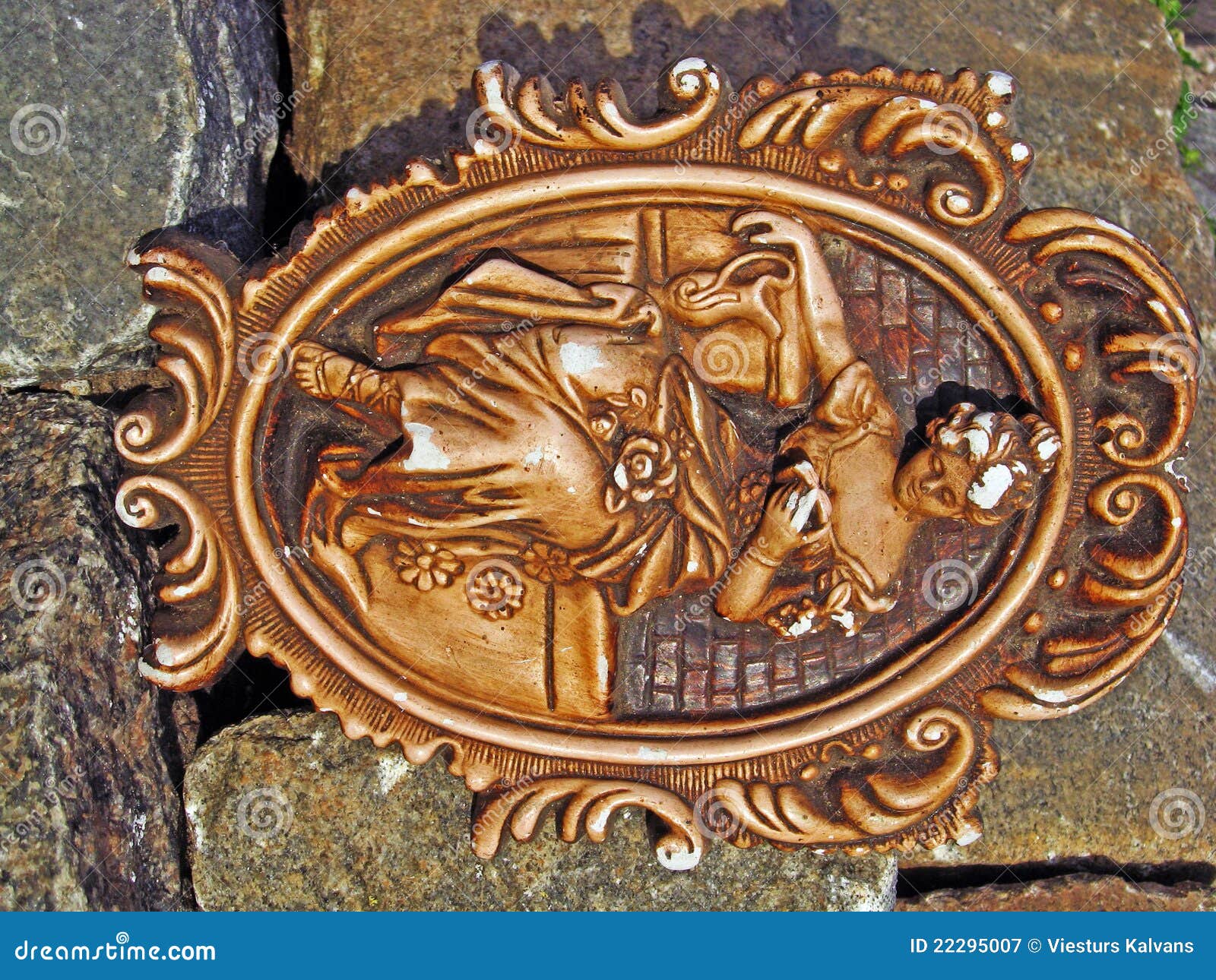 Gypsum bas-relief stock image. Image of miniature, damaged - 22295007