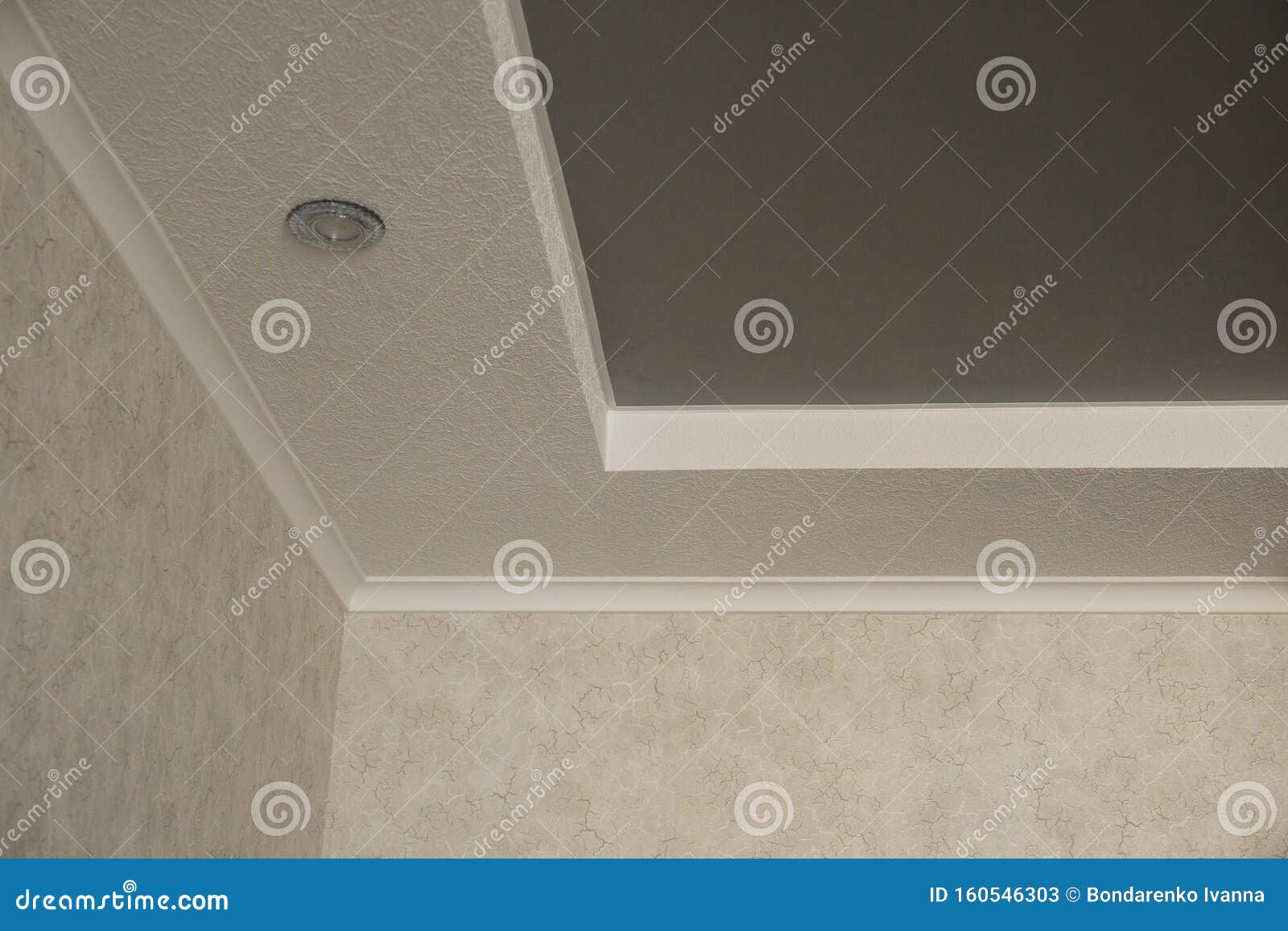 Gypsum Board on Grey Ceiling with Lighter Stock Image - Image of ...