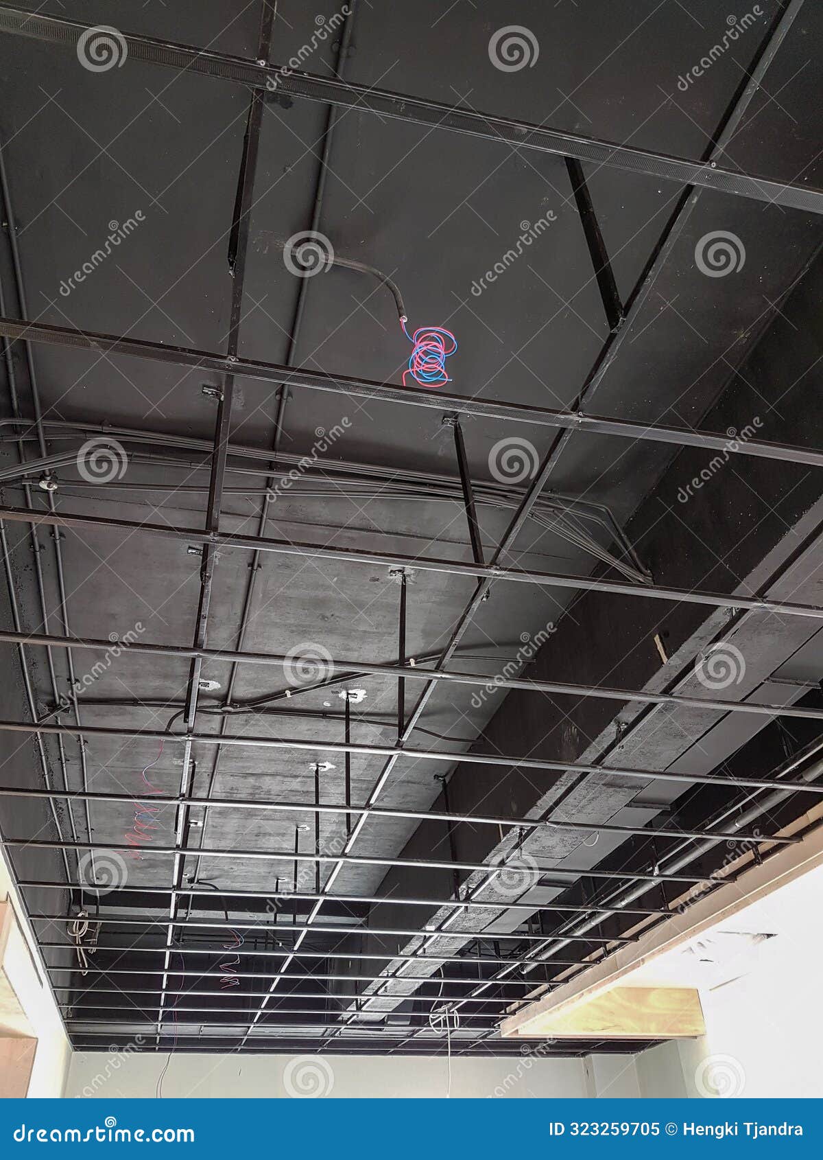 Gypsum Ceiling Framework Already Suspended or Installed Beneath the ...