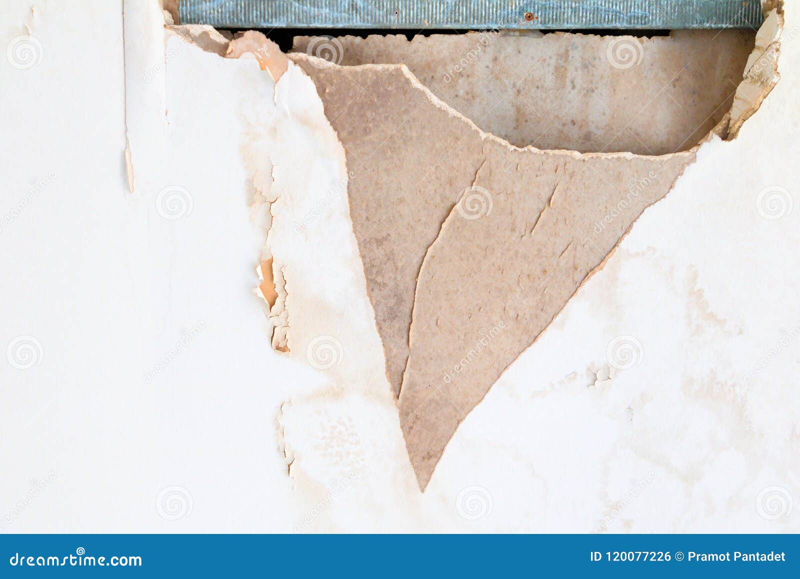Gypsum Ceiling Inside Damaged by Water Leaking Stock Photo - Image of ...