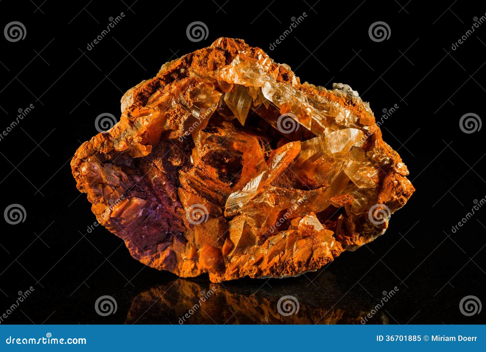 Gypsum Mineral Stone in Front of Black Stock Image - Image of healing ...