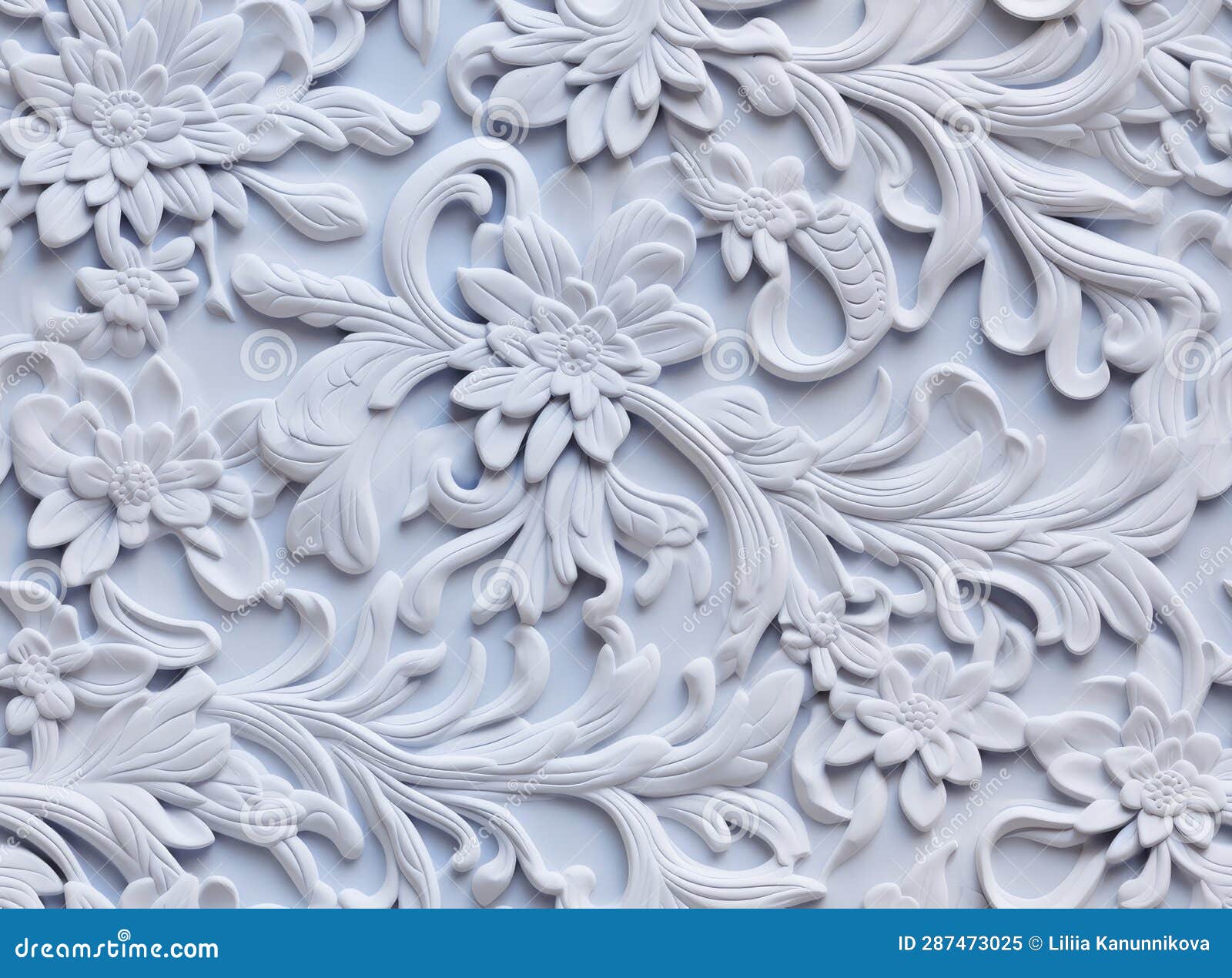 Gypsum Patterns of White Flowers, Gypsum Background Floral Pattern ...