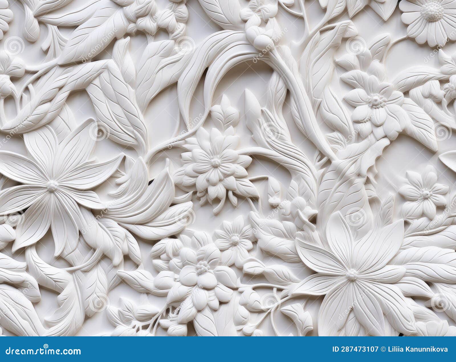 Gypsum Patterns of White Flowers, Gypsum Background Floral Pattern ...