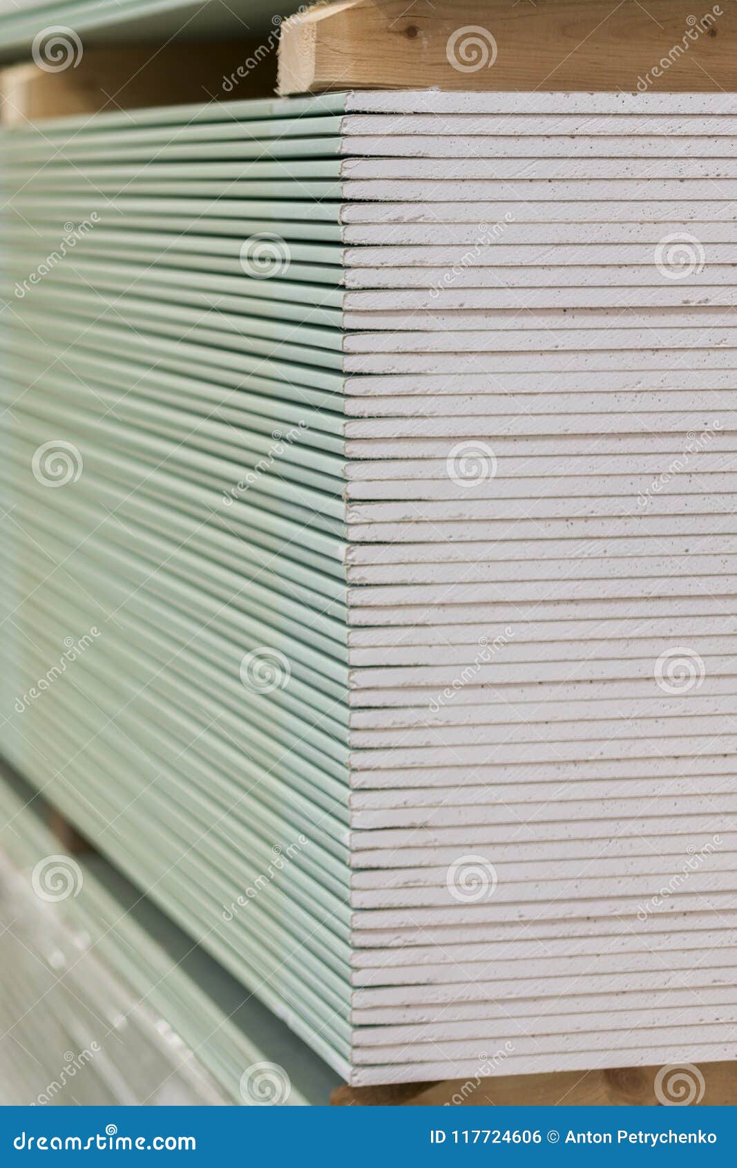 Gypsum Plasterboard in the Pack. Stock Photo - Image of filler, cement ...