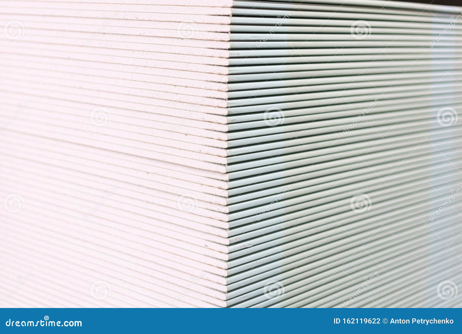 Gypsum Plasterboard in the Pack. the Stack of Gypsum Board Preparing ...