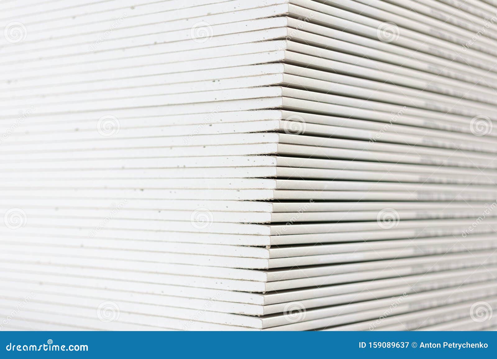 Gypsum Plasterboard in the Pack. the Stack of Gypsum Board Preparing ...