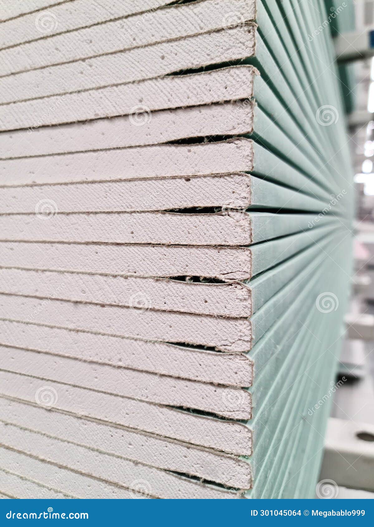 Gypsum Plasterboard Stacked in Stacks at a Hardware Store, Close Up ...