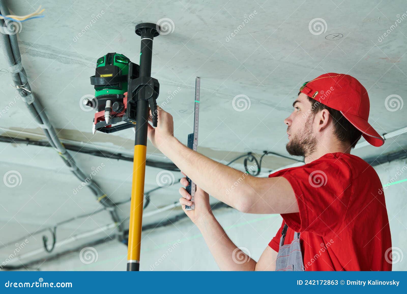 Gypsum Plasterboard Work. Drywall Construction at Home. Contractor ...