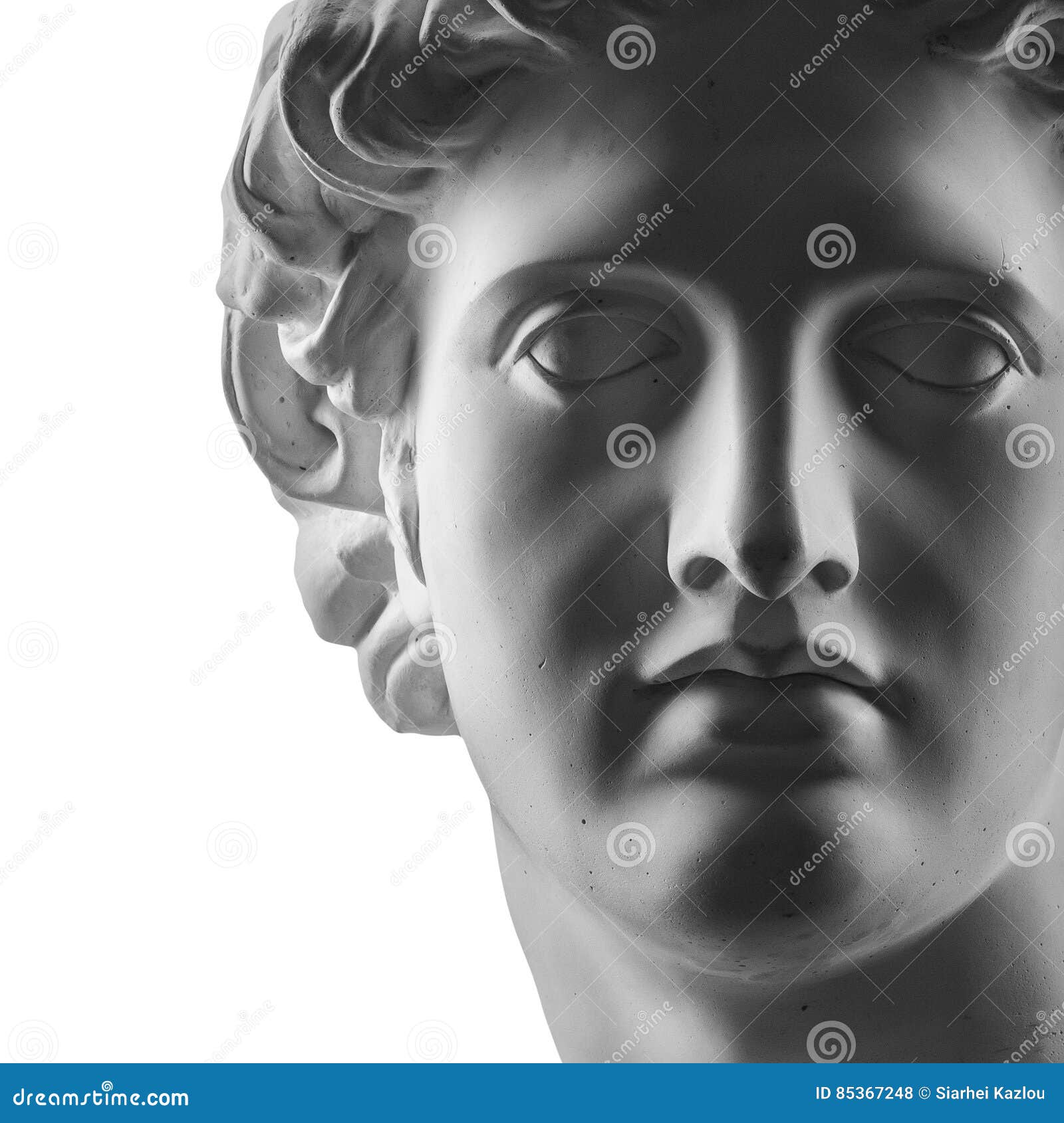 Gypsum Statue of Apollo`s Head Stock Photo - Image of archeology, gray ...