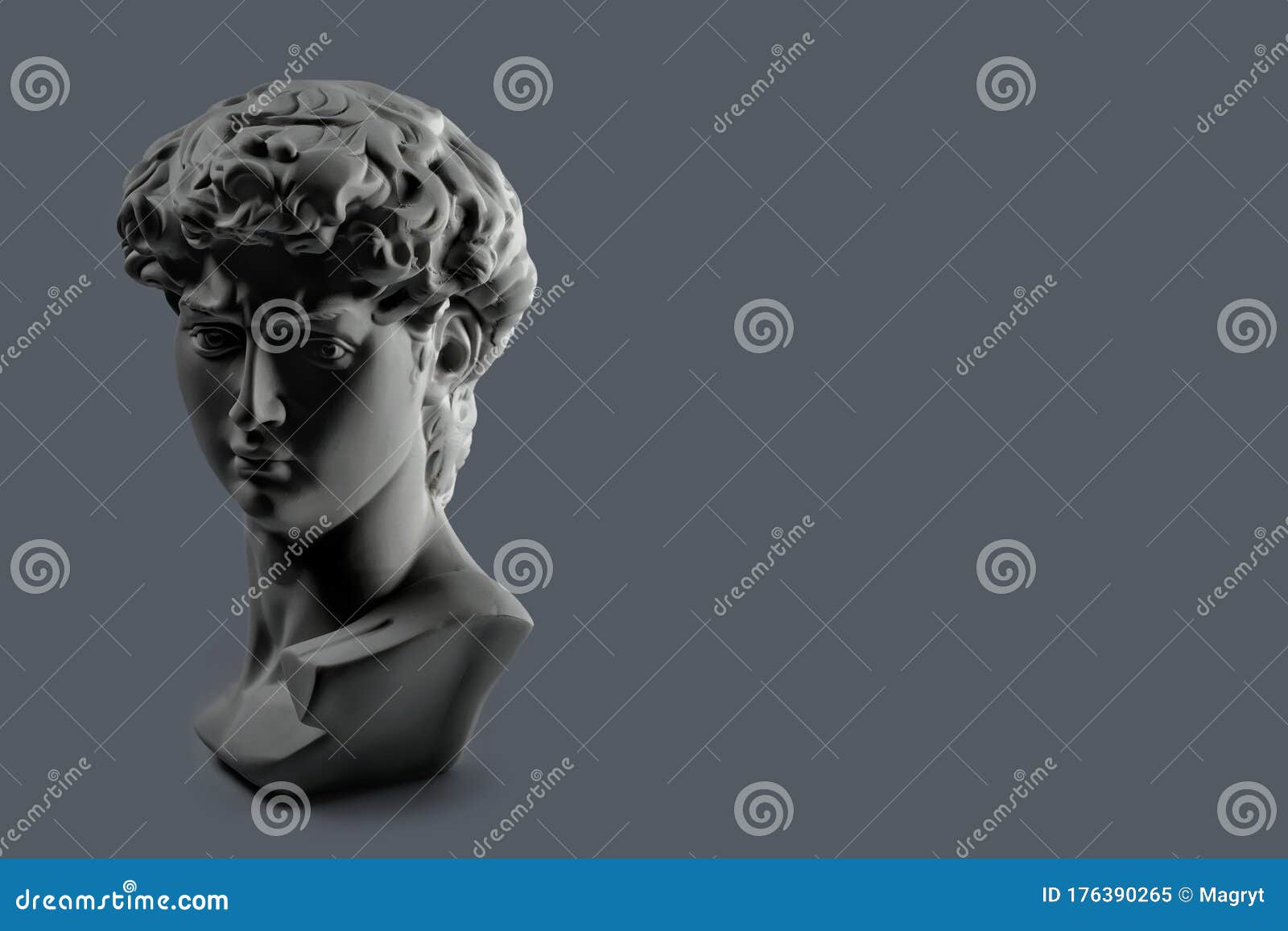 Gypsum Statue Of David`s Head. Michelangelo`s David Statue Plaster Copy ...