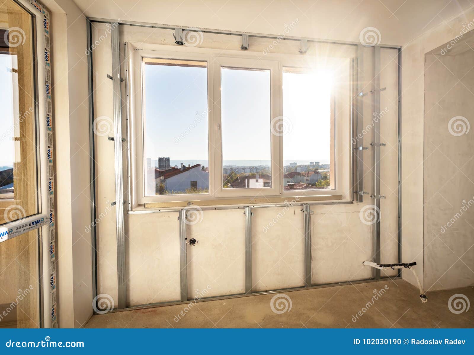 Gypsum Wall is Under Construction. Stock Photo - Image of house ...