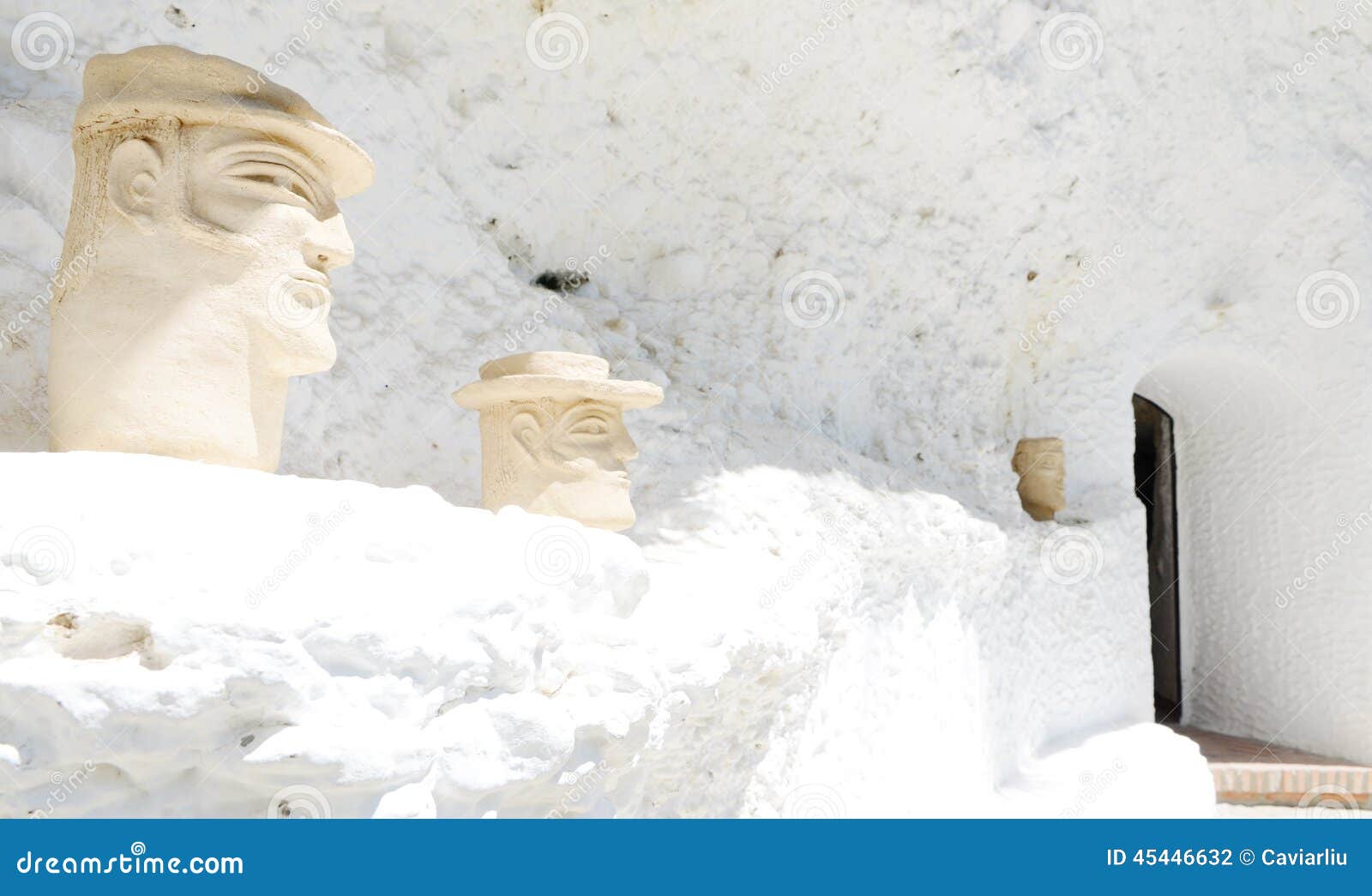 Gypsy Cave White Wall Decoration in Sacromonte, Granada, Spain Stock ...