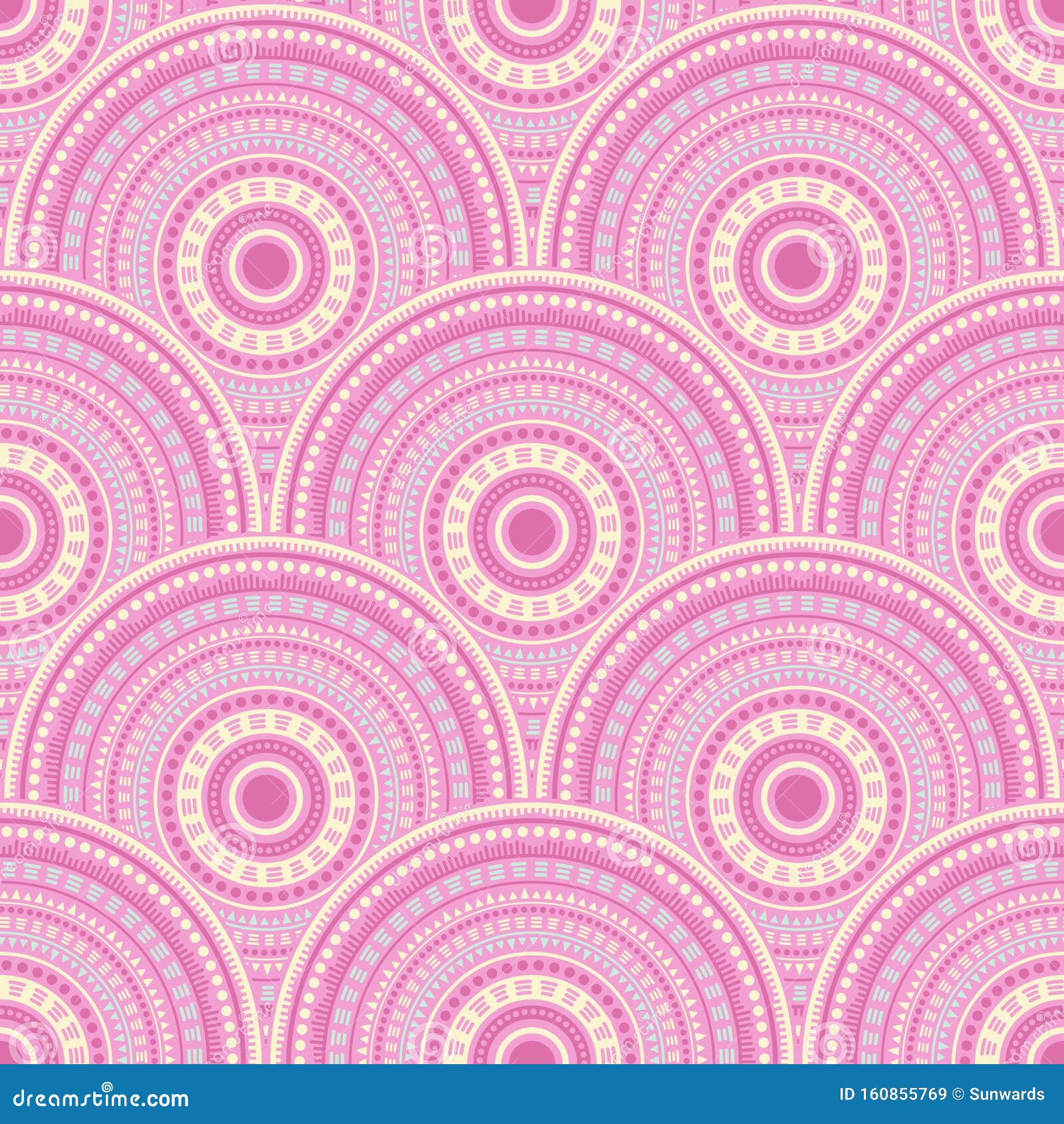 Ethnic Circle Shapes Seamless Geometric Pattern. Stock Vector ...