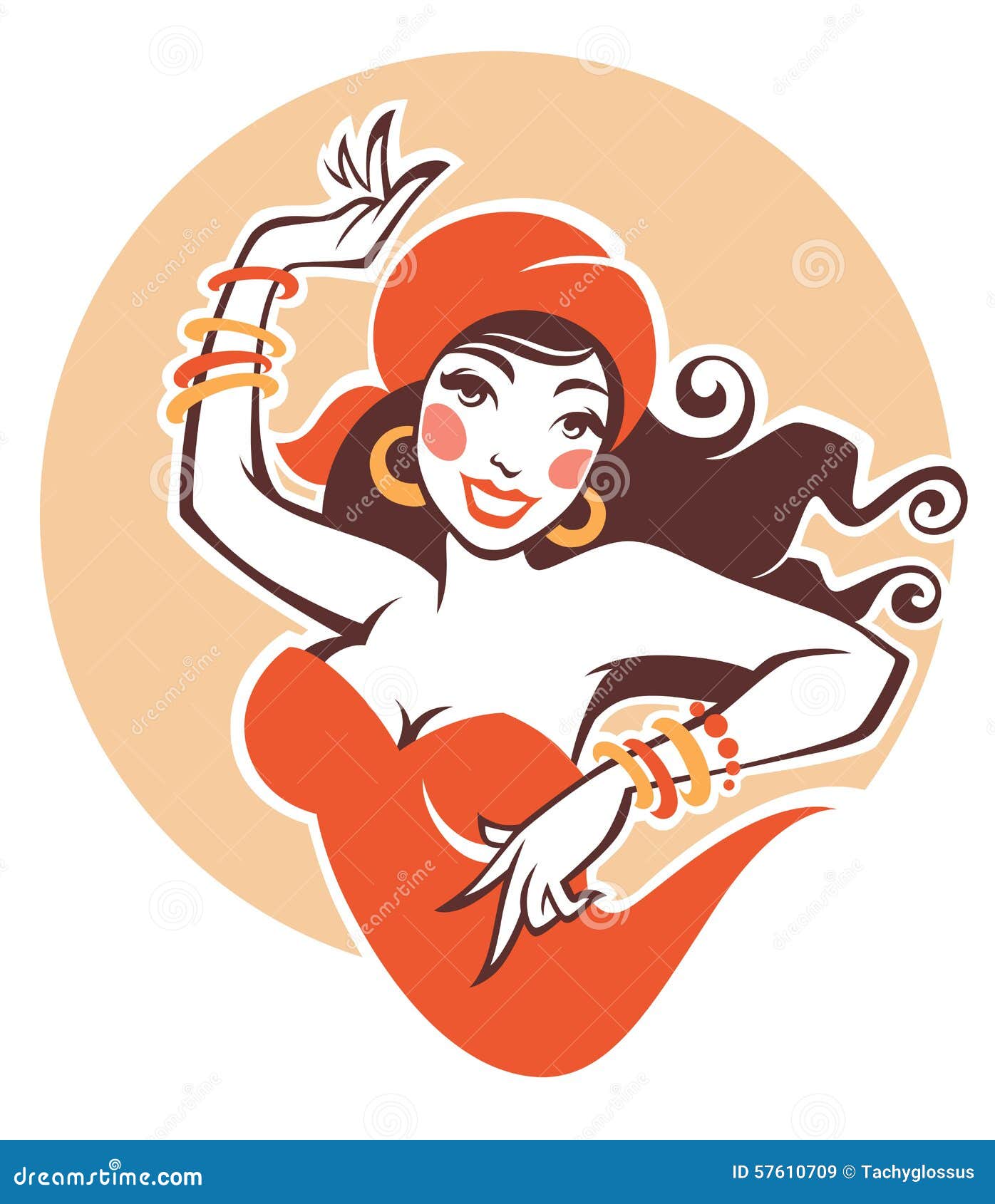 Gypsy dance stock vector. Illustration of accessories - 57610709