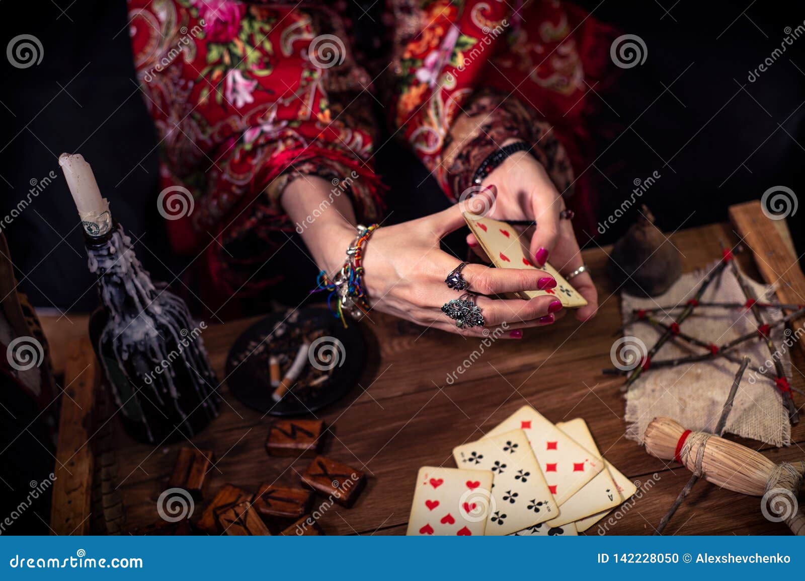 Gypsy Fortune Teller Predicts the Future Stock Photo - Image of concept ...
