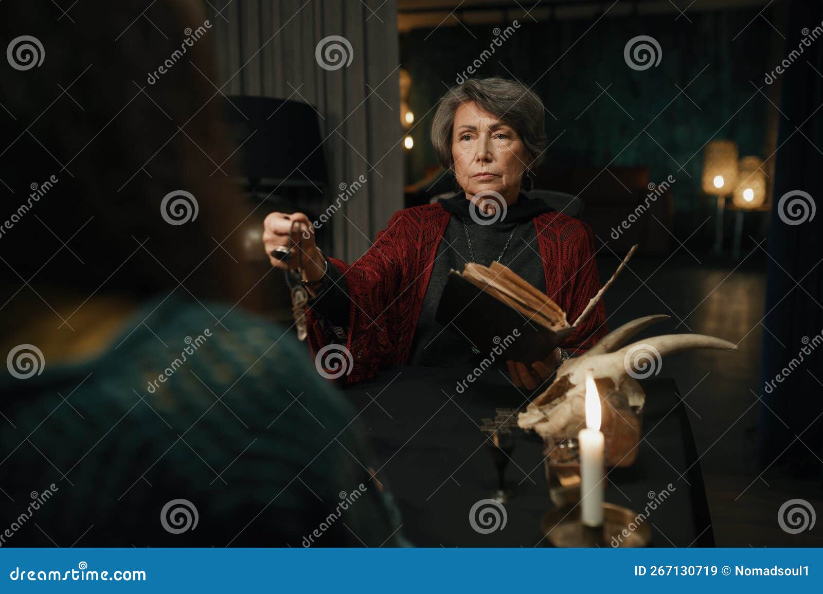 Gypsy Reading Spell for Client Using Witchcraft Book and Magic Pendulum ...