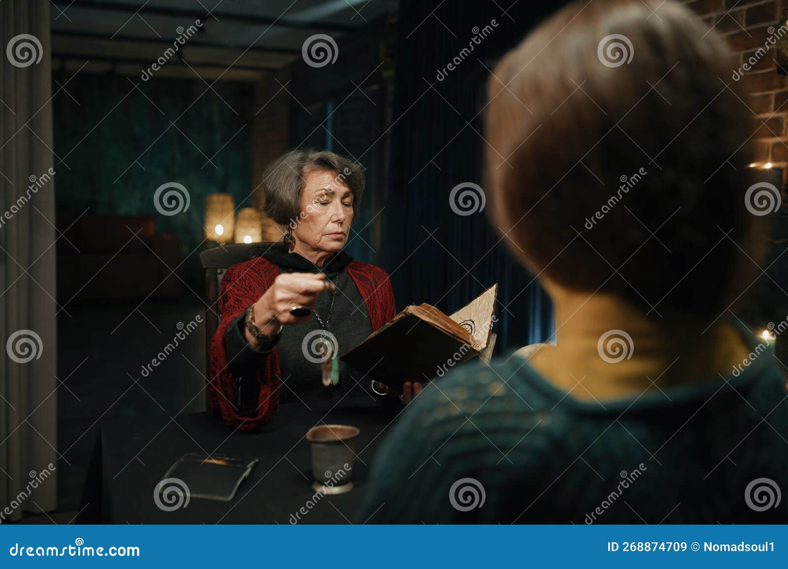 Gypsy Reading Spell for Client Using Witchcraft Book and Magic Pendulum ...