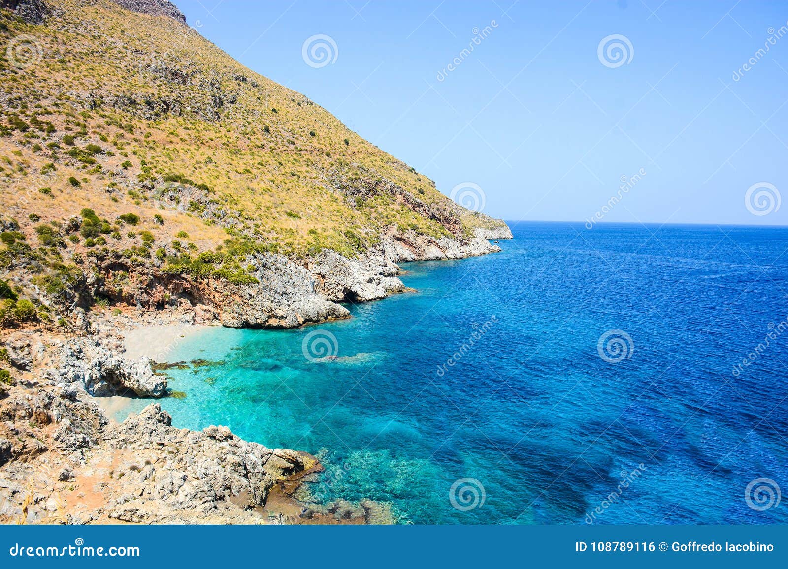 Gypsy Reserve Bay in Sicily Italy Stock Photo - Image of mare, clare ...