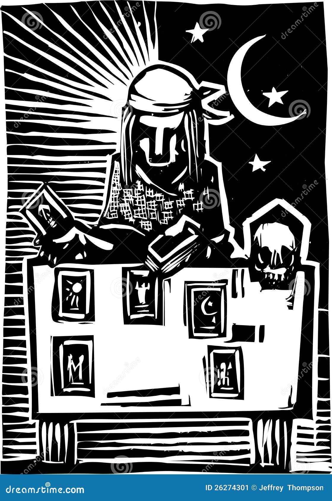 Gypsy Tarot Card Reading a stock vector. Illustration of card - 26274301