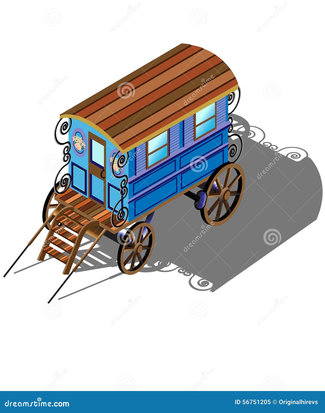 Gypsy Caravan Wagon Cartoon Vector | CartoonDealer.com #8327397
