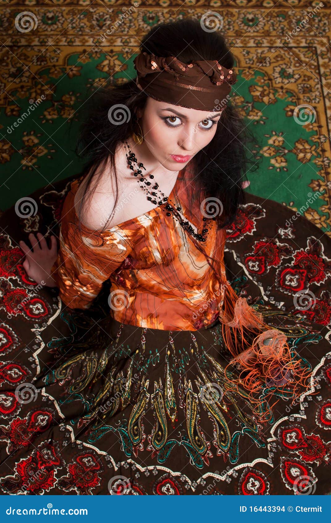 Gypsy woman stock photo. Image of kerchief, black, beautiful - 16443394