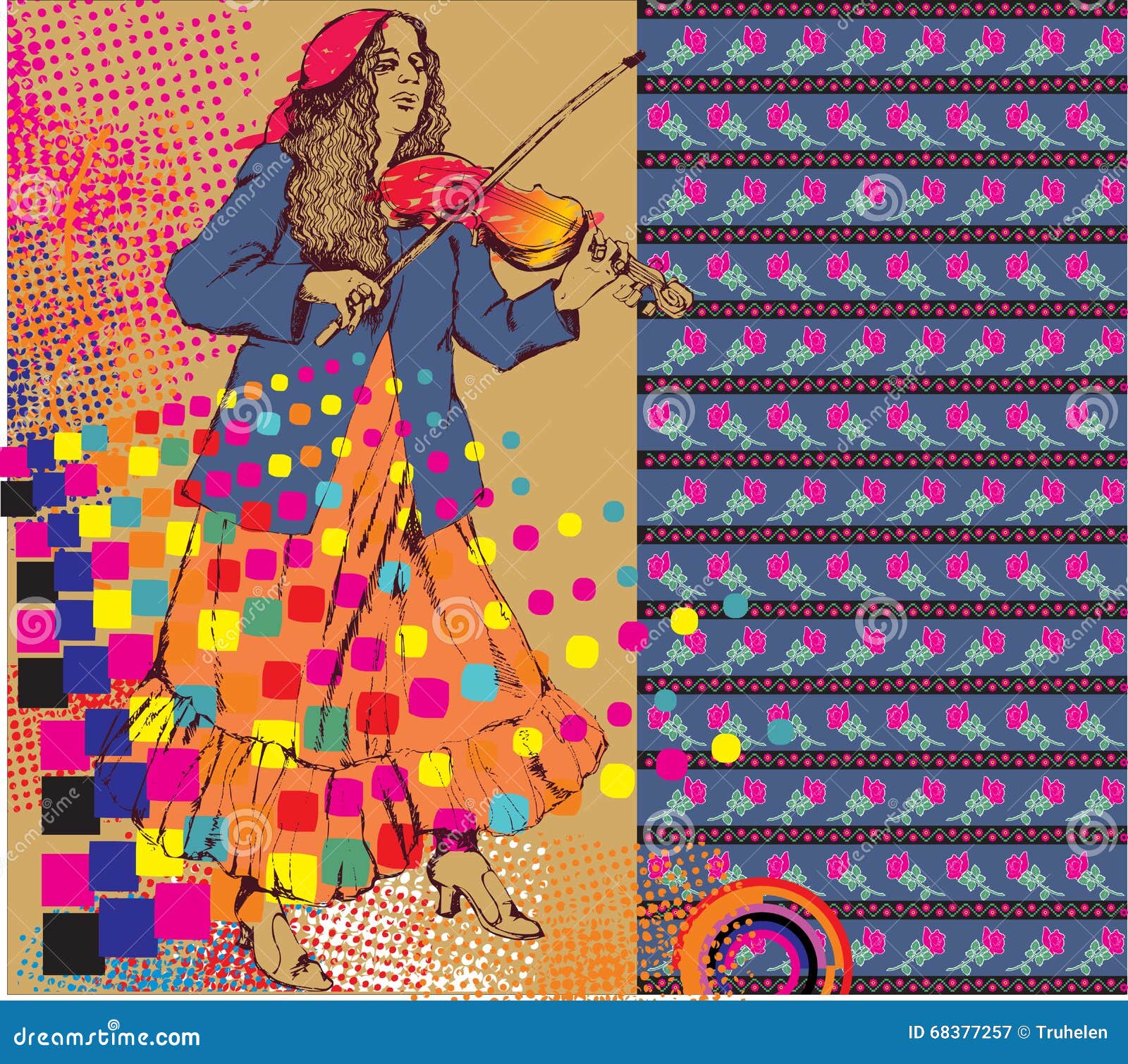 Gypsy woman stock illustration. Illustration of event - 68377257