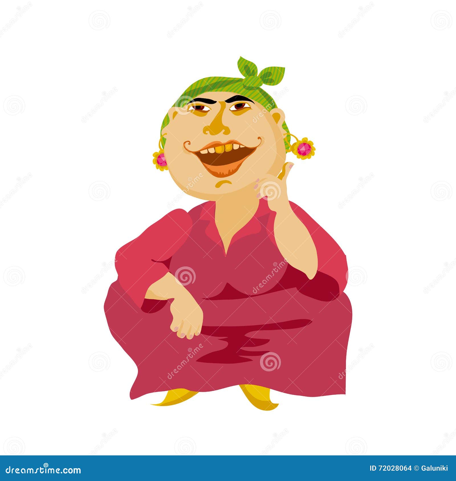 Gypsy woman smiling stock vector. Illustration of female - 72028064