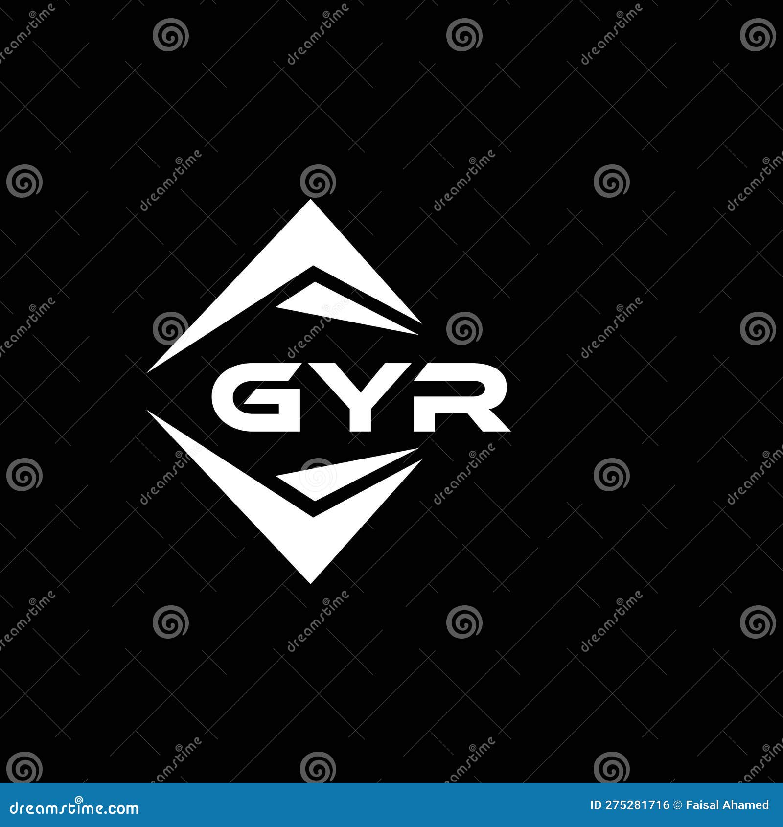 GYR Abstract Technology Logo Design on Black Background. GYR Creative ...