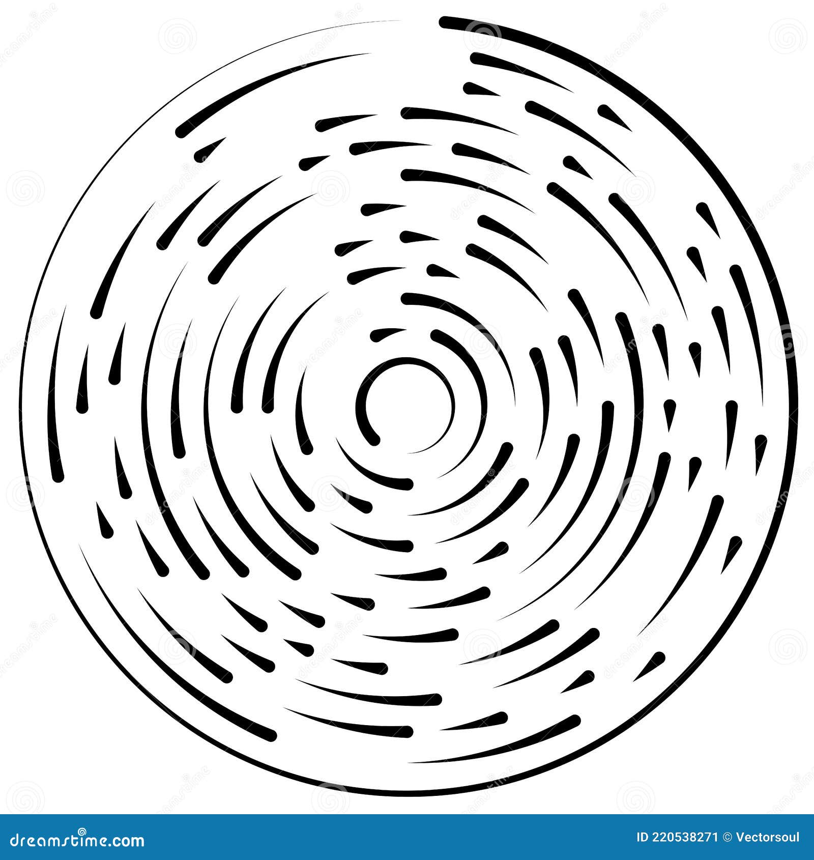 Gyrate, Rotating Segmented Lines Circular Element Stock Vector ...