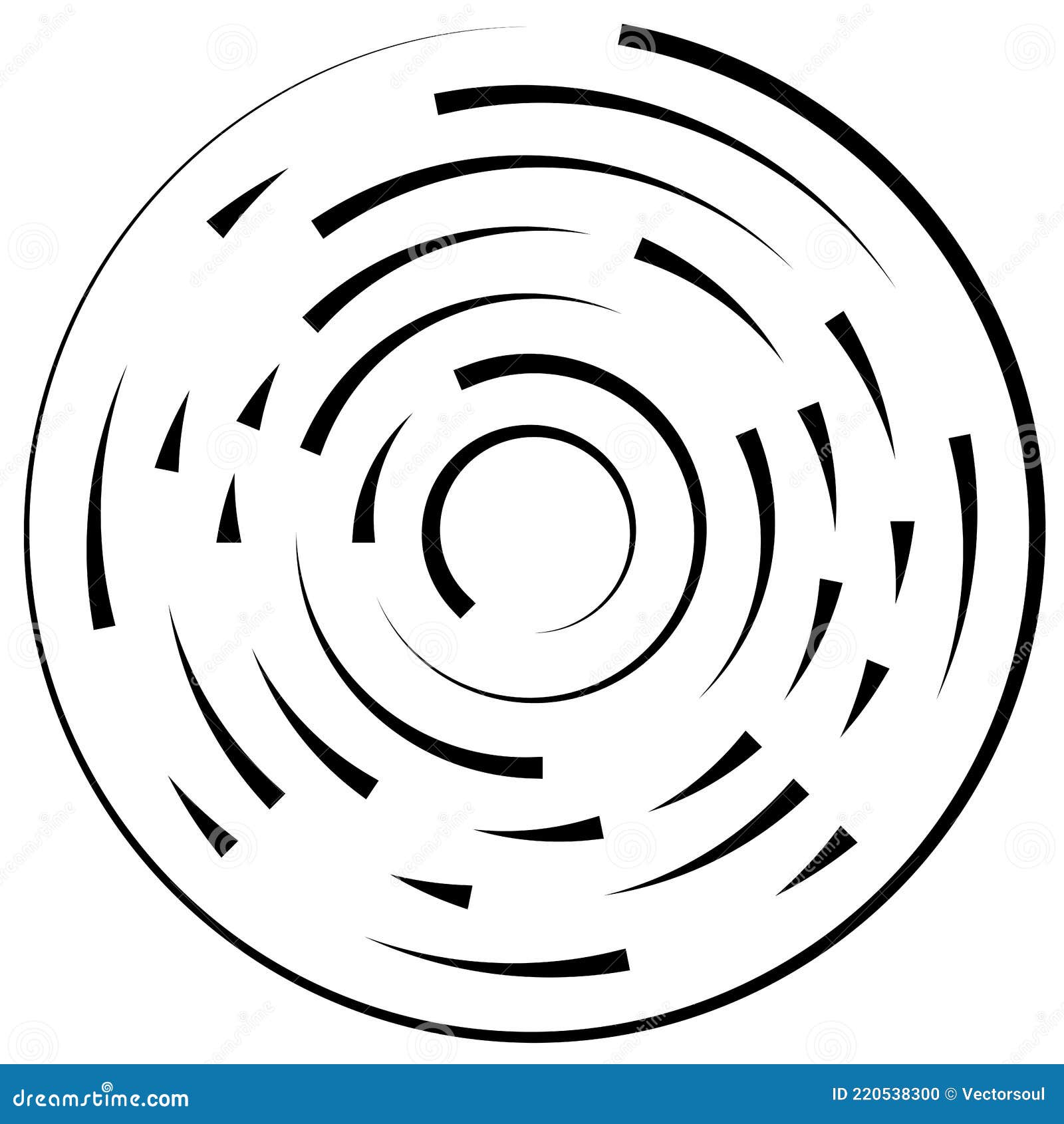 Gyrate, Rotating Segmented Lines Circular Element Stock Vector ...