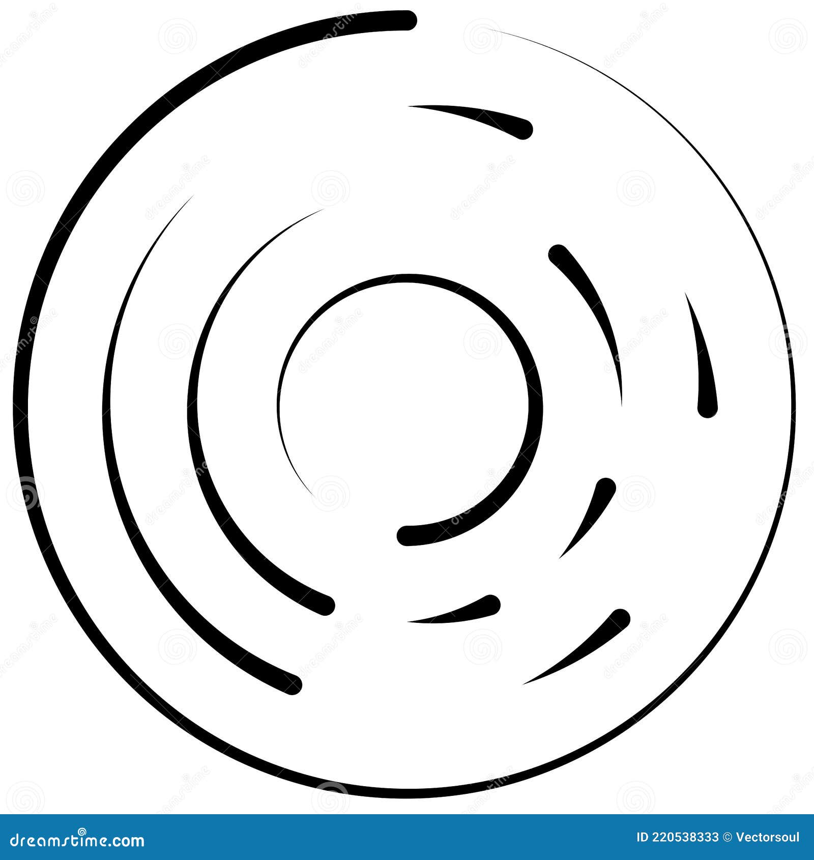 Gyrate, Rotating Segmented Lines Circular Element Stock Vector ...