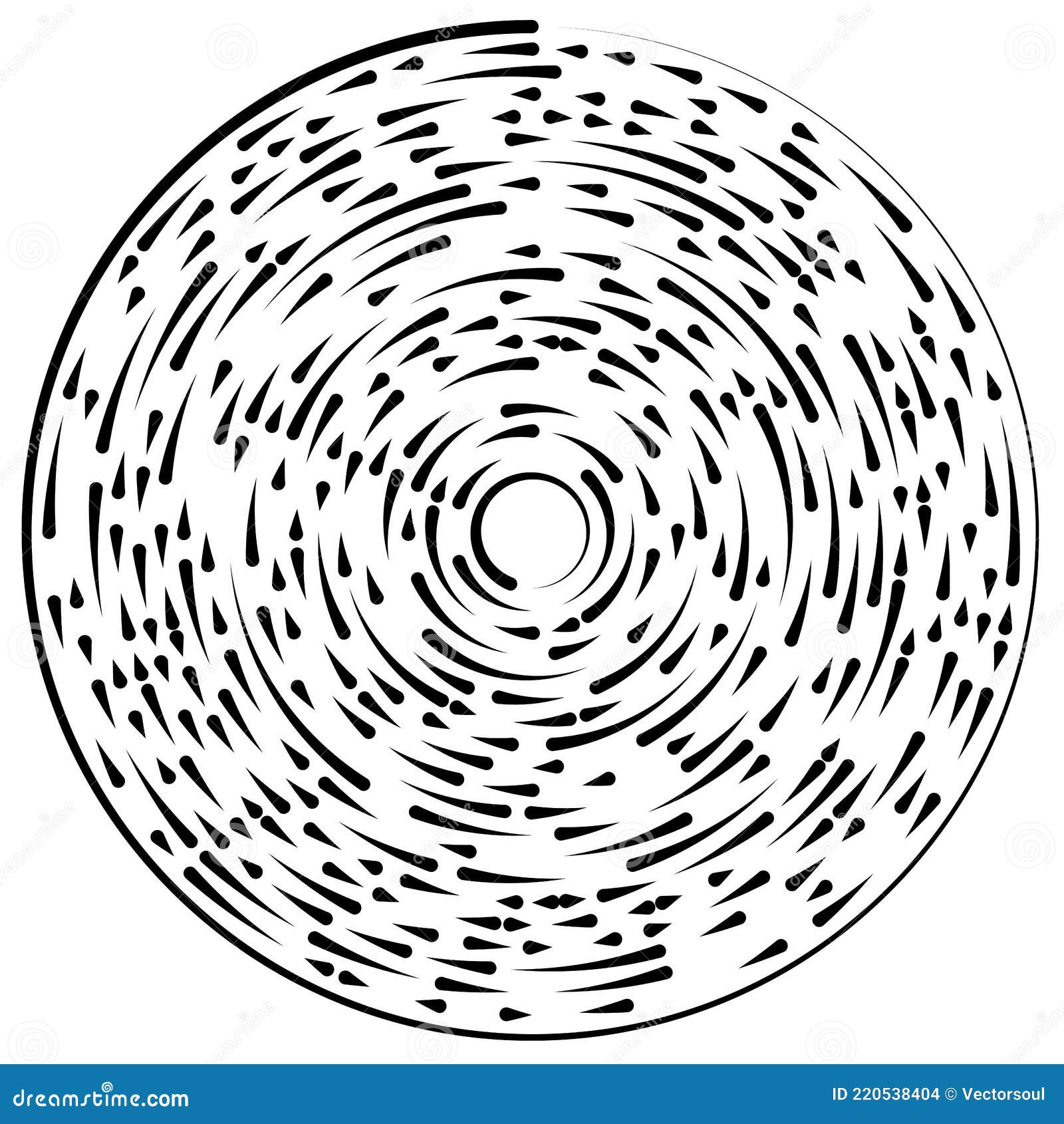 Gyrate, Rotating Segmented Lines Circular Element Stock Vector ...