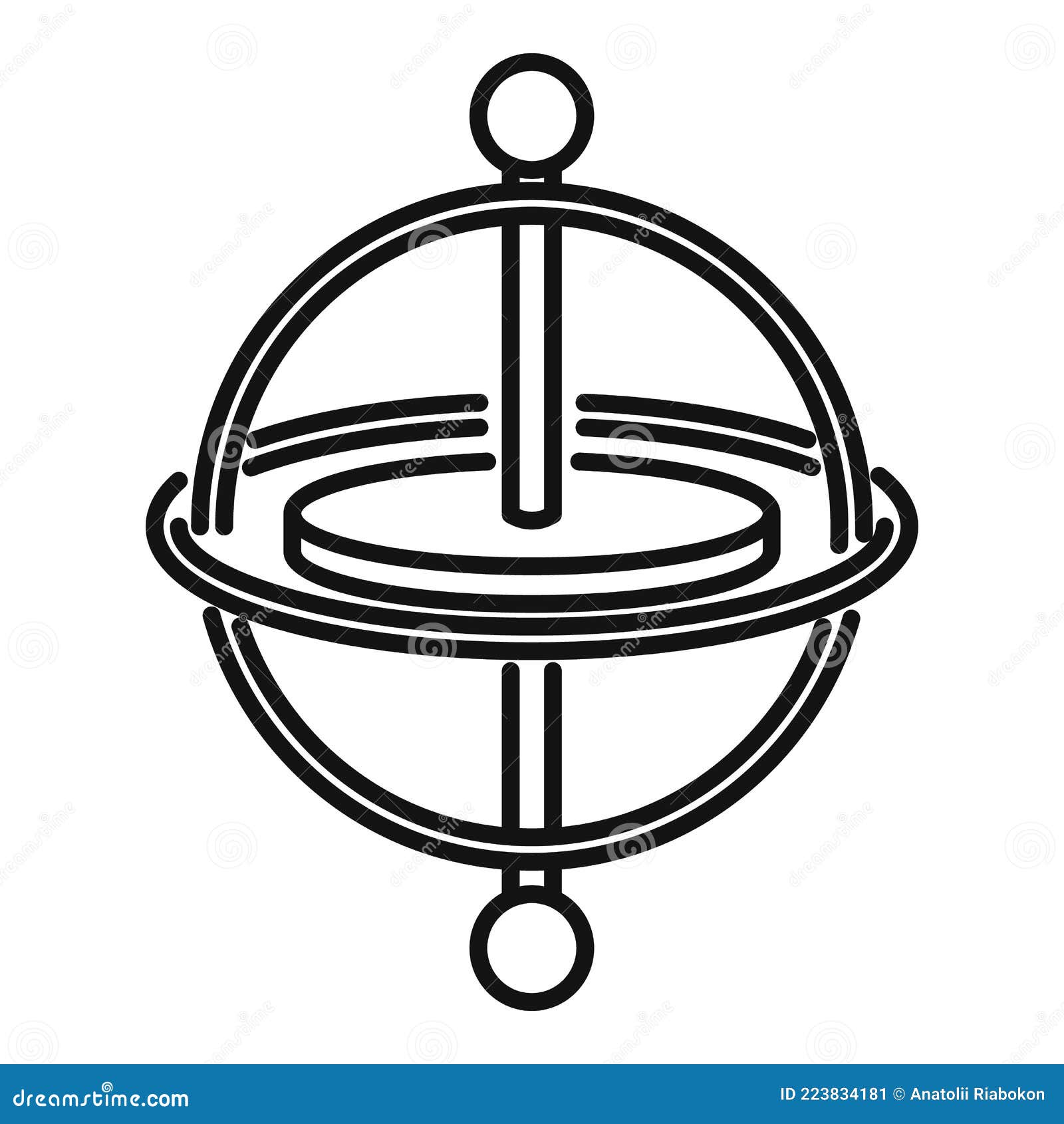 Gyro Momentum Icon Outline Vector Accelerometer Gyroscope Stock Vector