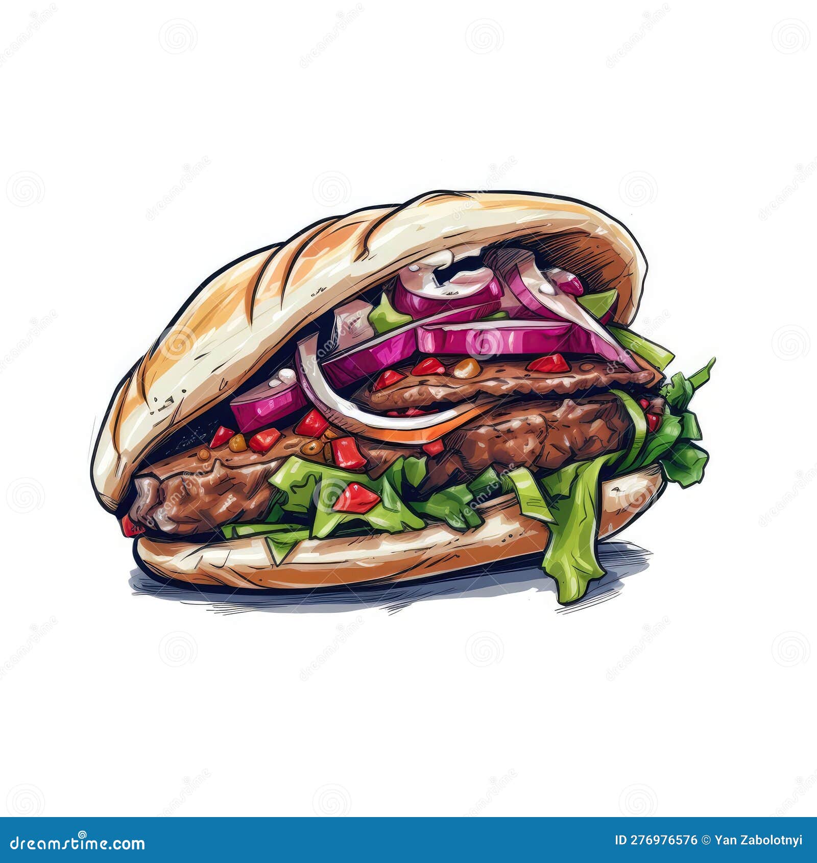 Gyro on White Background Logo. Generative AI Stock Illustration ...