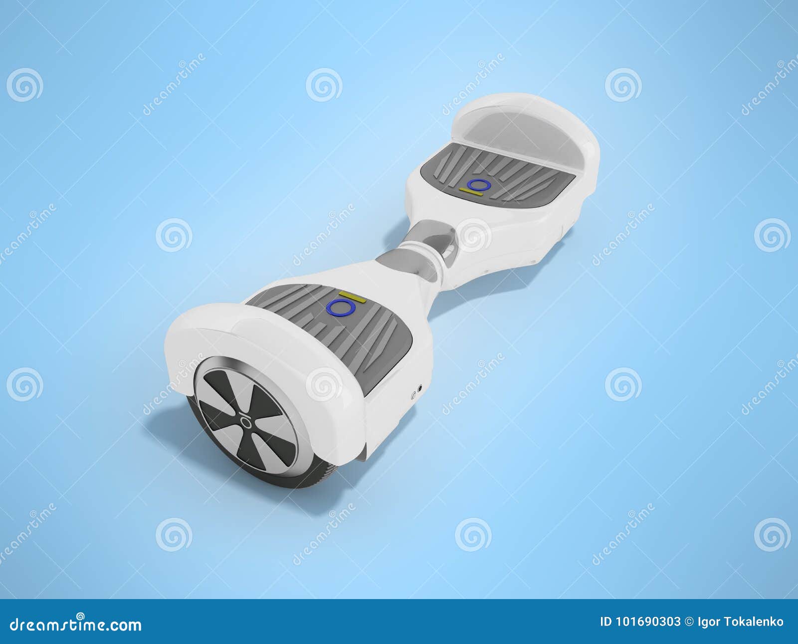 Gyroboard White from the Back Perspective 3d Render on a Blue Ba Stock ...