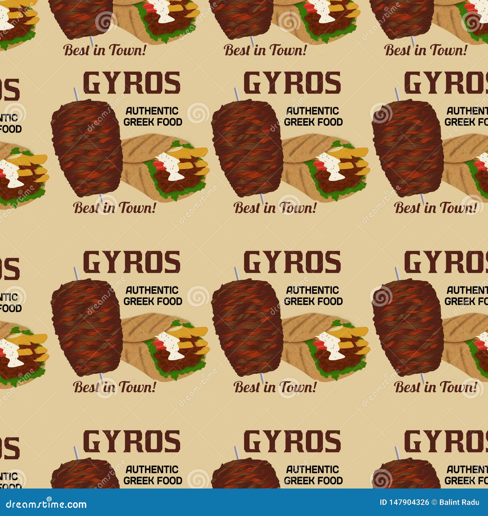 Gyros Pattern Texture Design Stock Vector - Illustration of gyros, meat ...